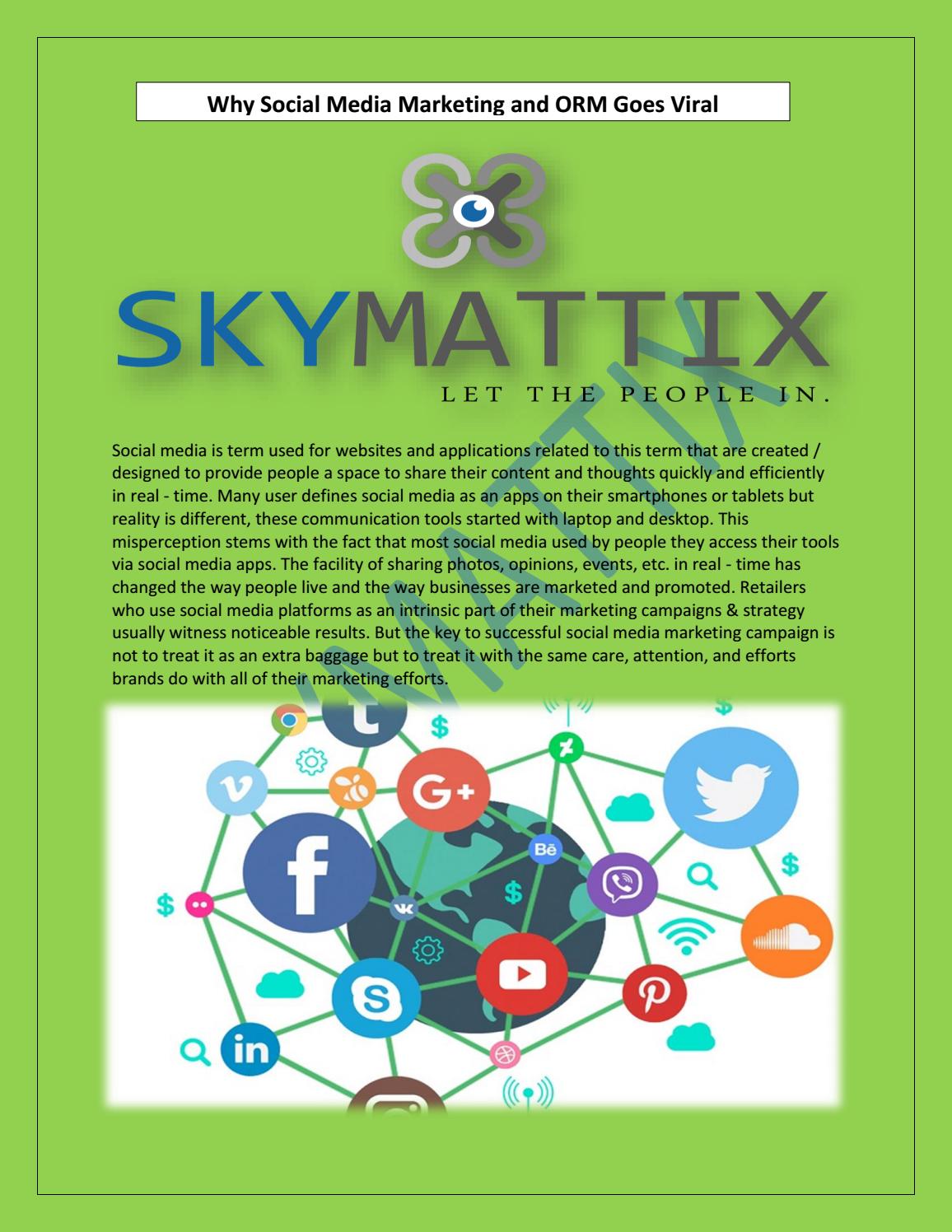 Why Social Media Marketing and ORM Goes Viral by SkyMattix - Issuu