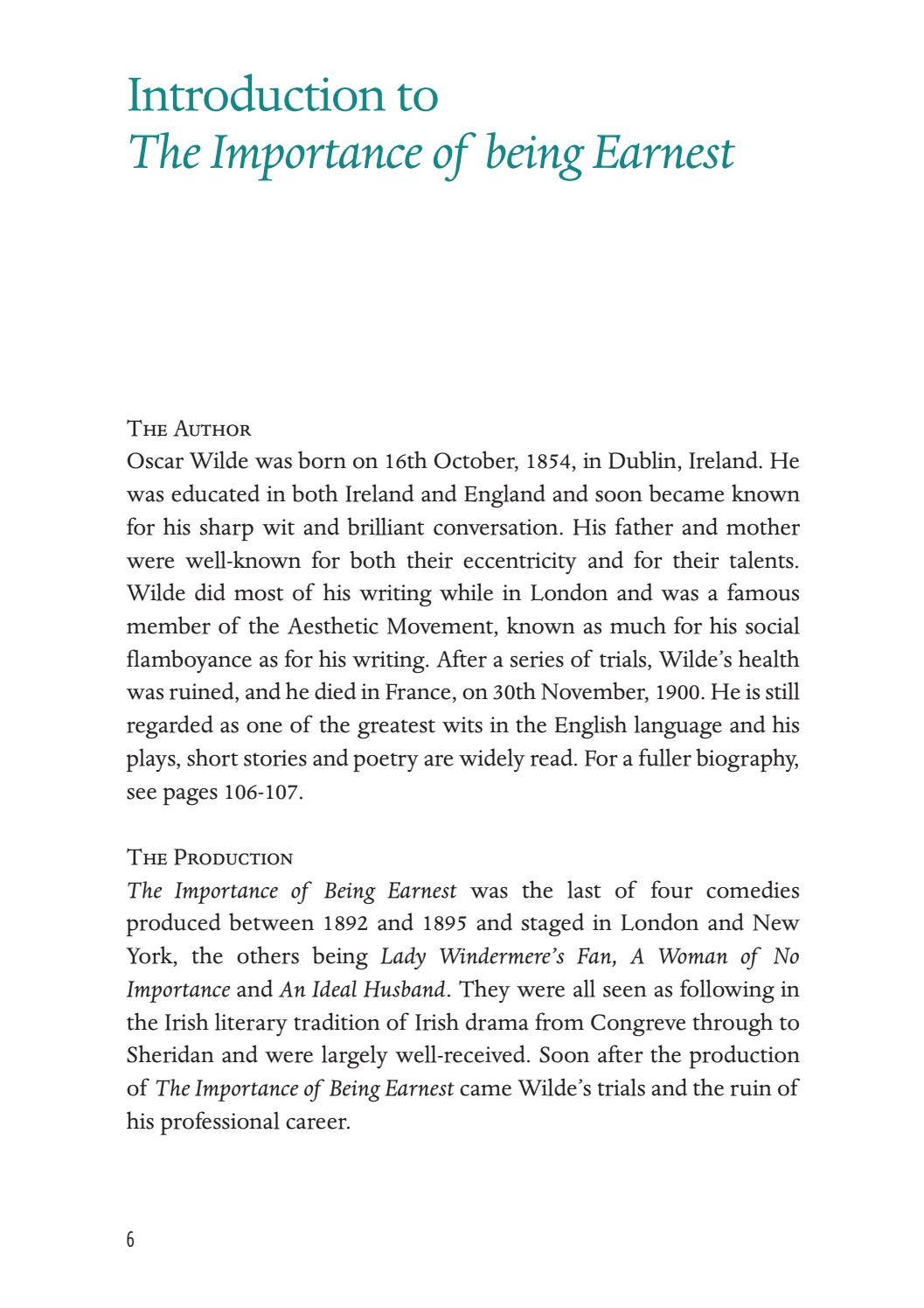THE IMPORTANCE OF BEING EARNEST by ELI Publishing - Issuu
