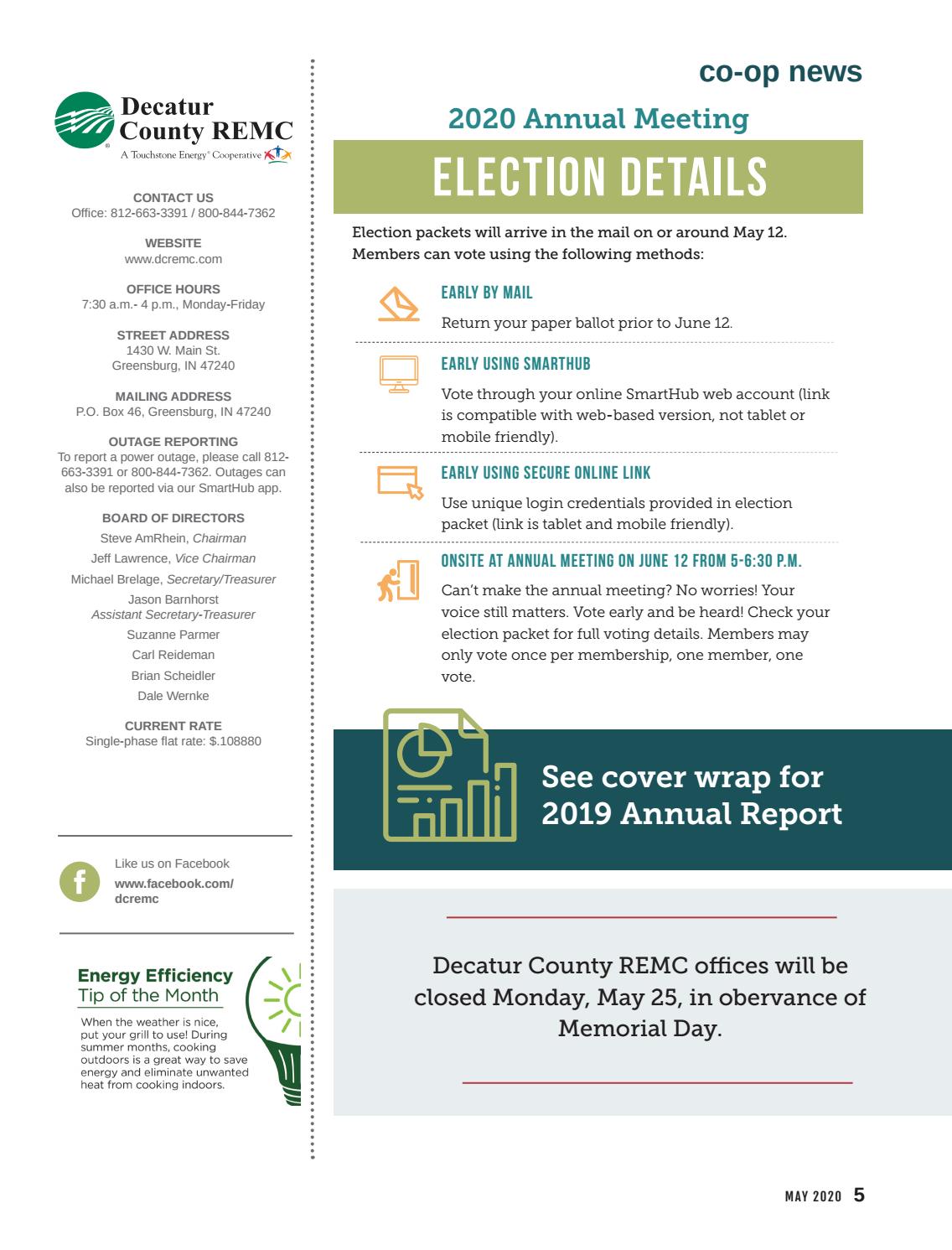 2020 May Decatur County REMC Indiana Connection by Inside Information ...