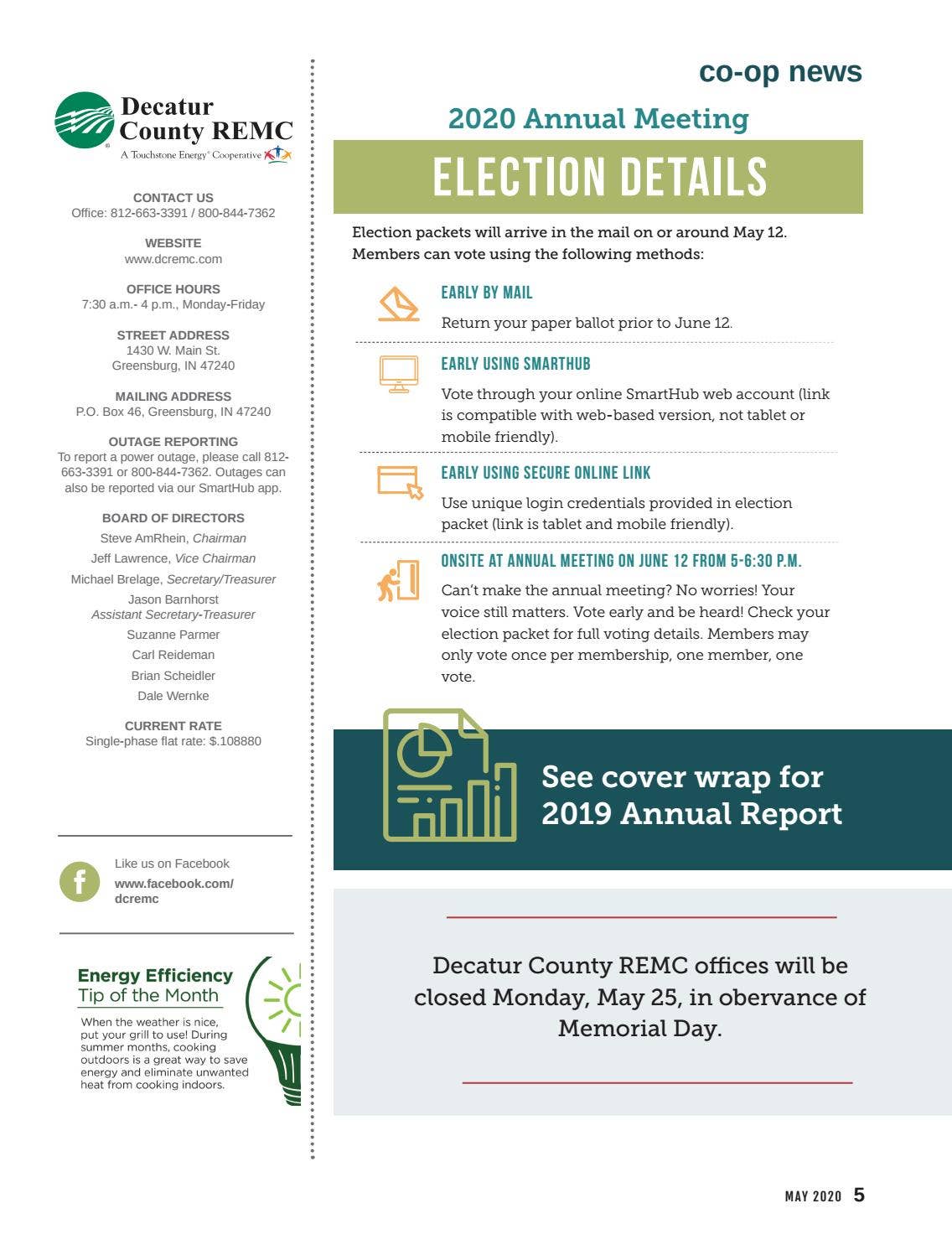 2020 May Decatur County REMC Indiana Connection by Inside Information ...