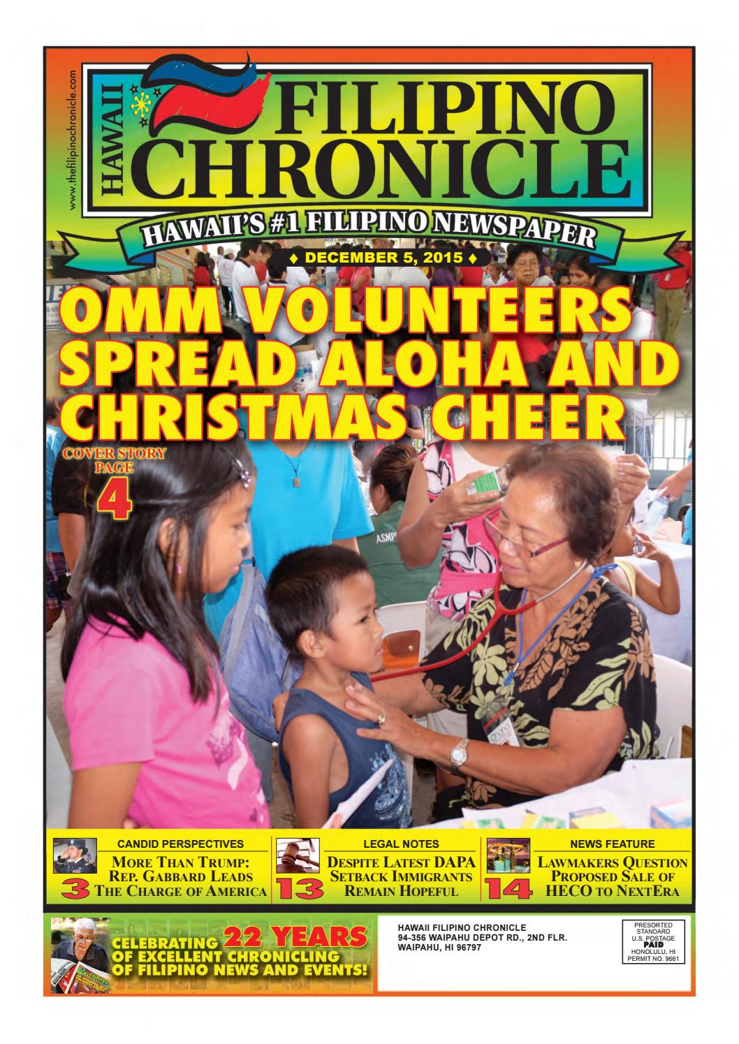 Hawaii Filipino Chronicle - December 5, 2015 by Hawaii Filipino ...