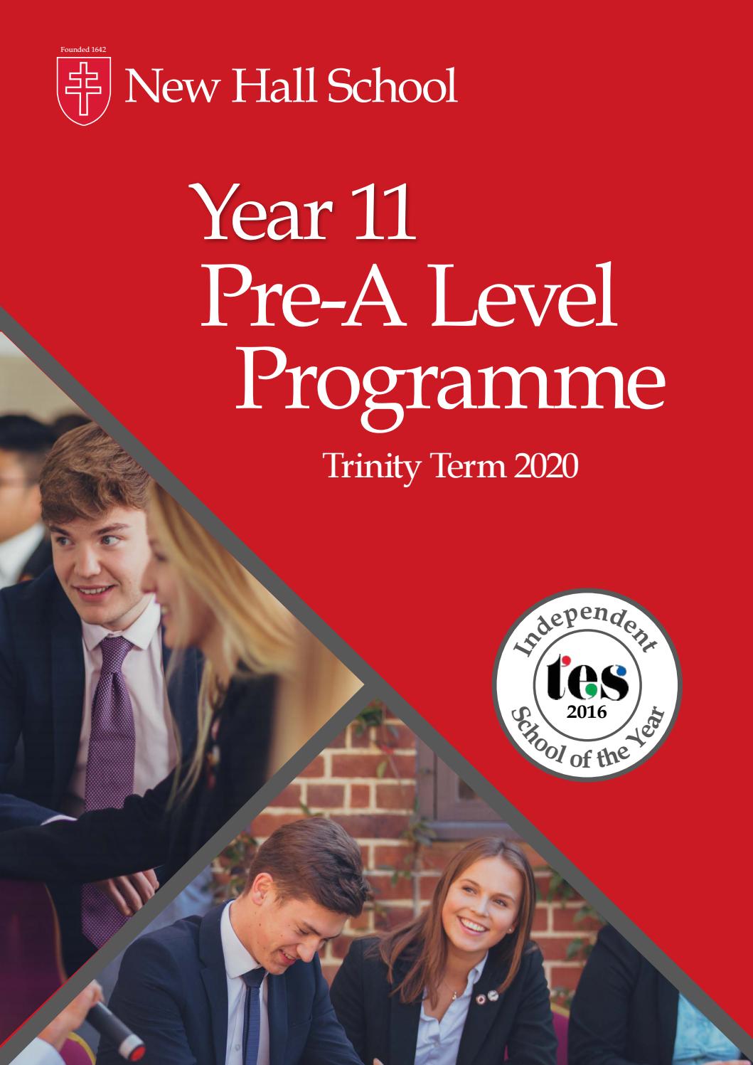 Year 11 Pre-A Level Programme Booklet by New Hall School - Issuu