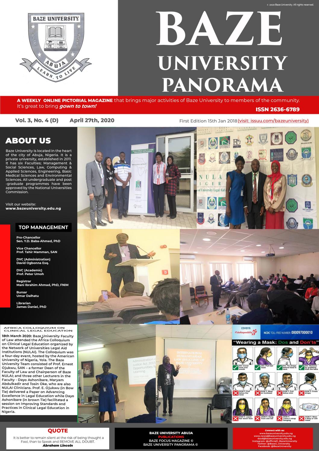 BAZE UNIVERSITY PANORAMA (27th April 2020) by Baze University - Issuu
