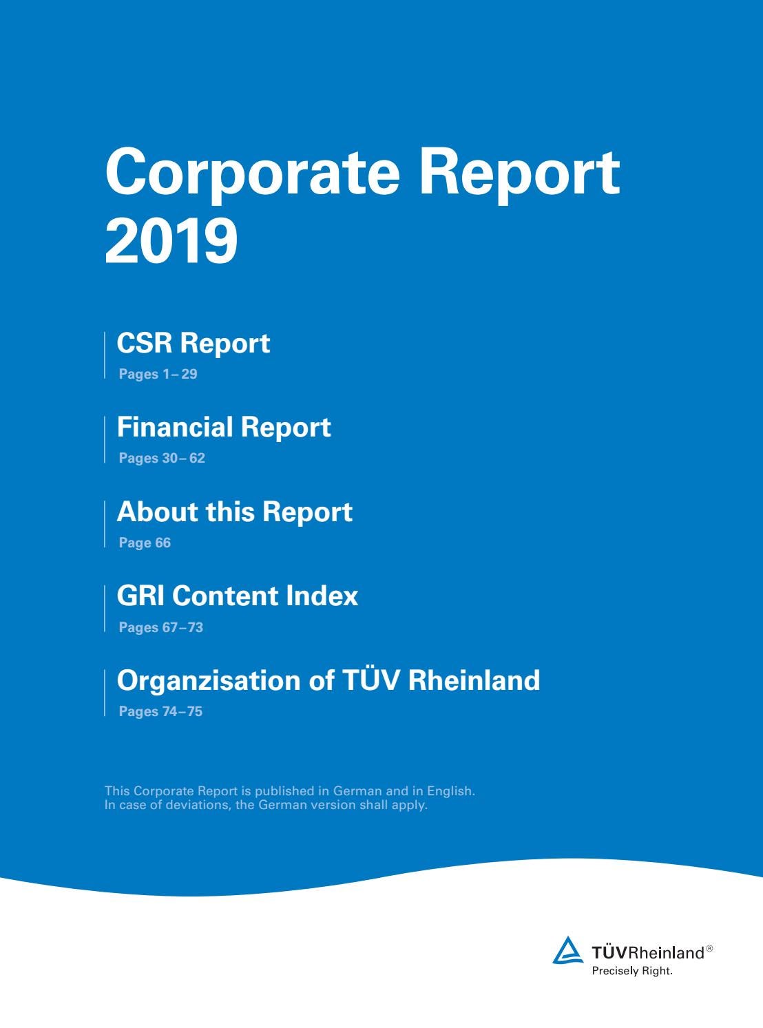 TÜV Rheinland Corporate Report 2019 by TÜV Rheinland - Issuu