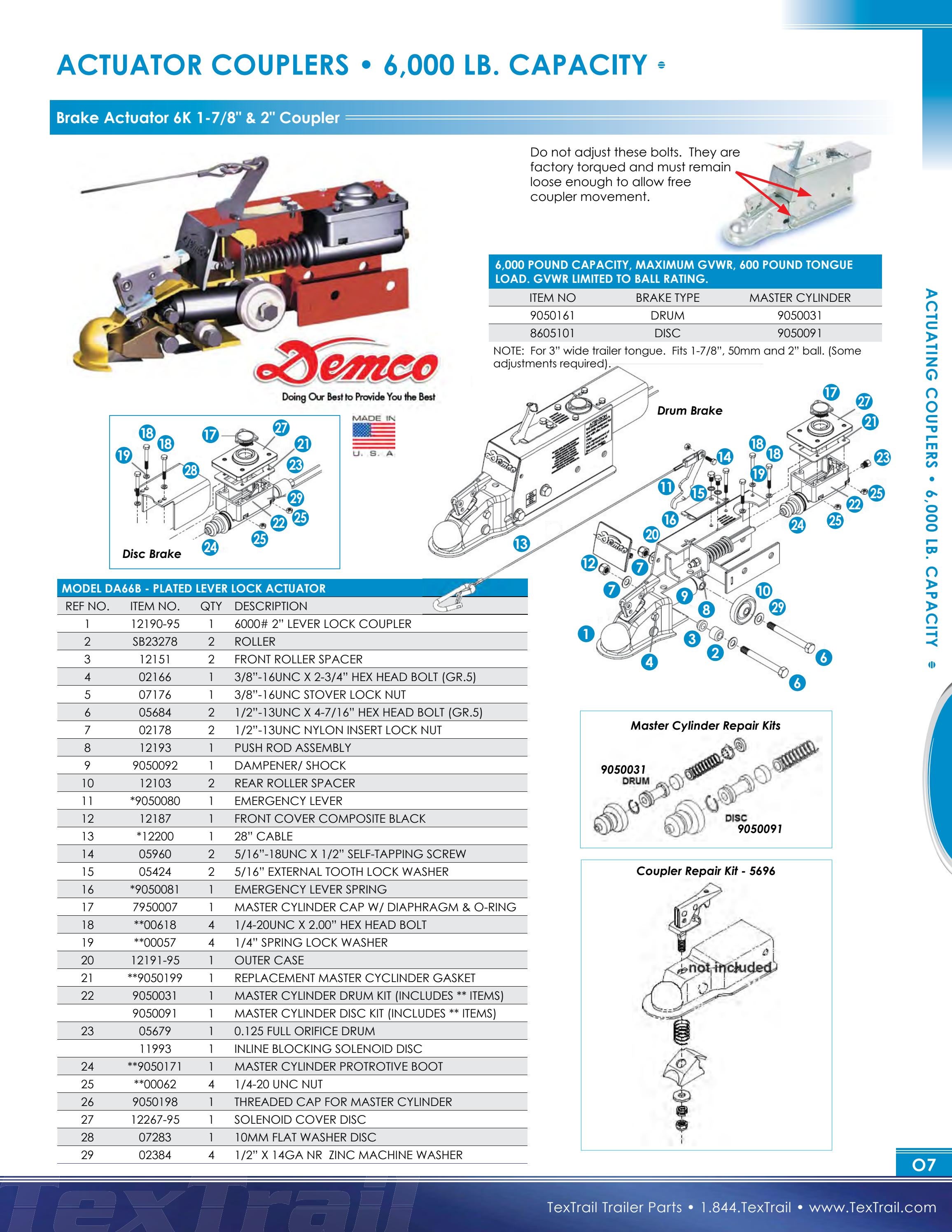TexTrail Trailer Parts Catalog by Dino Marketing Group - Issuu