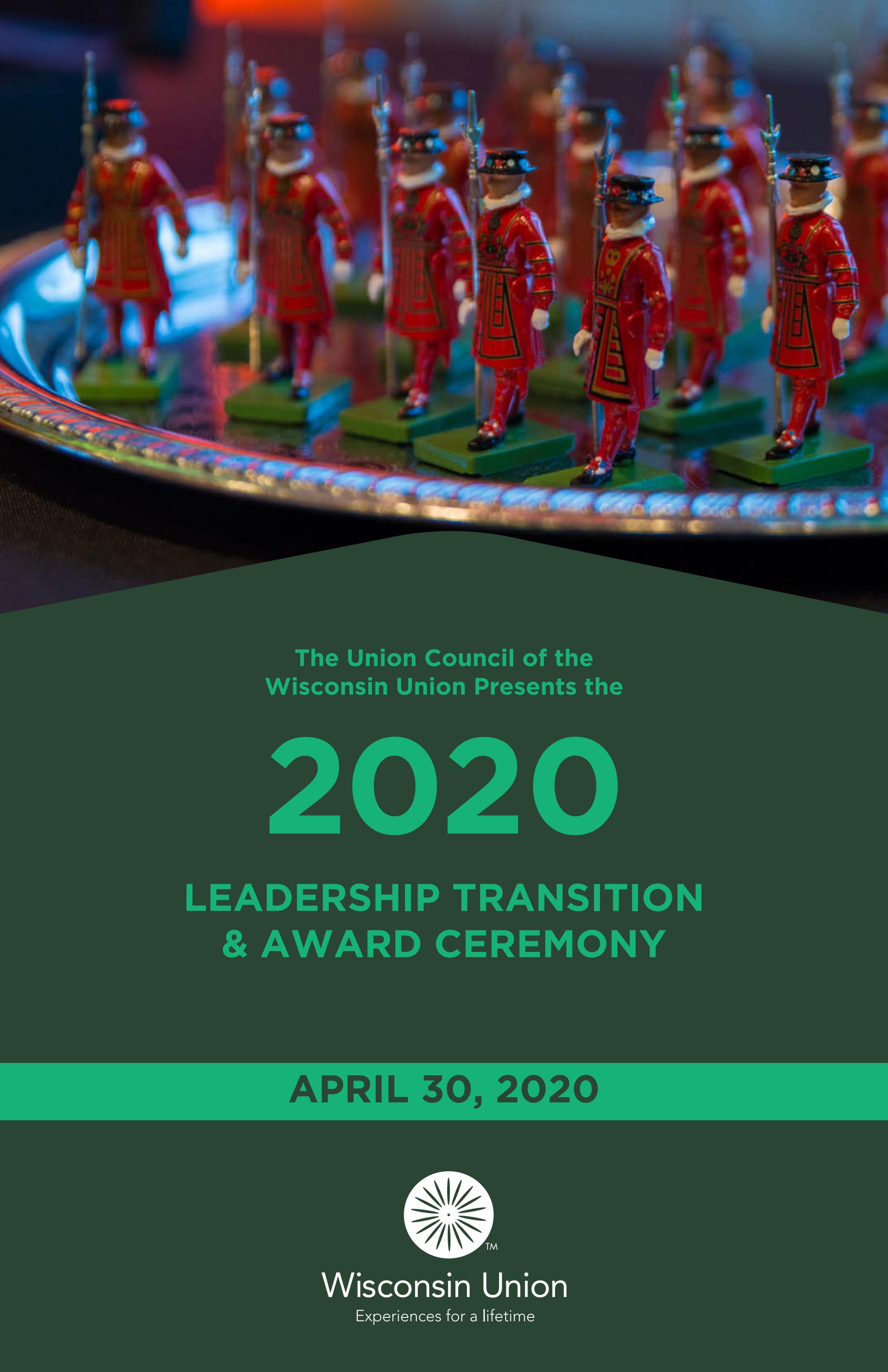 2020 Leadership Transition & Award Ceremony Program by Wisconsin Union ...