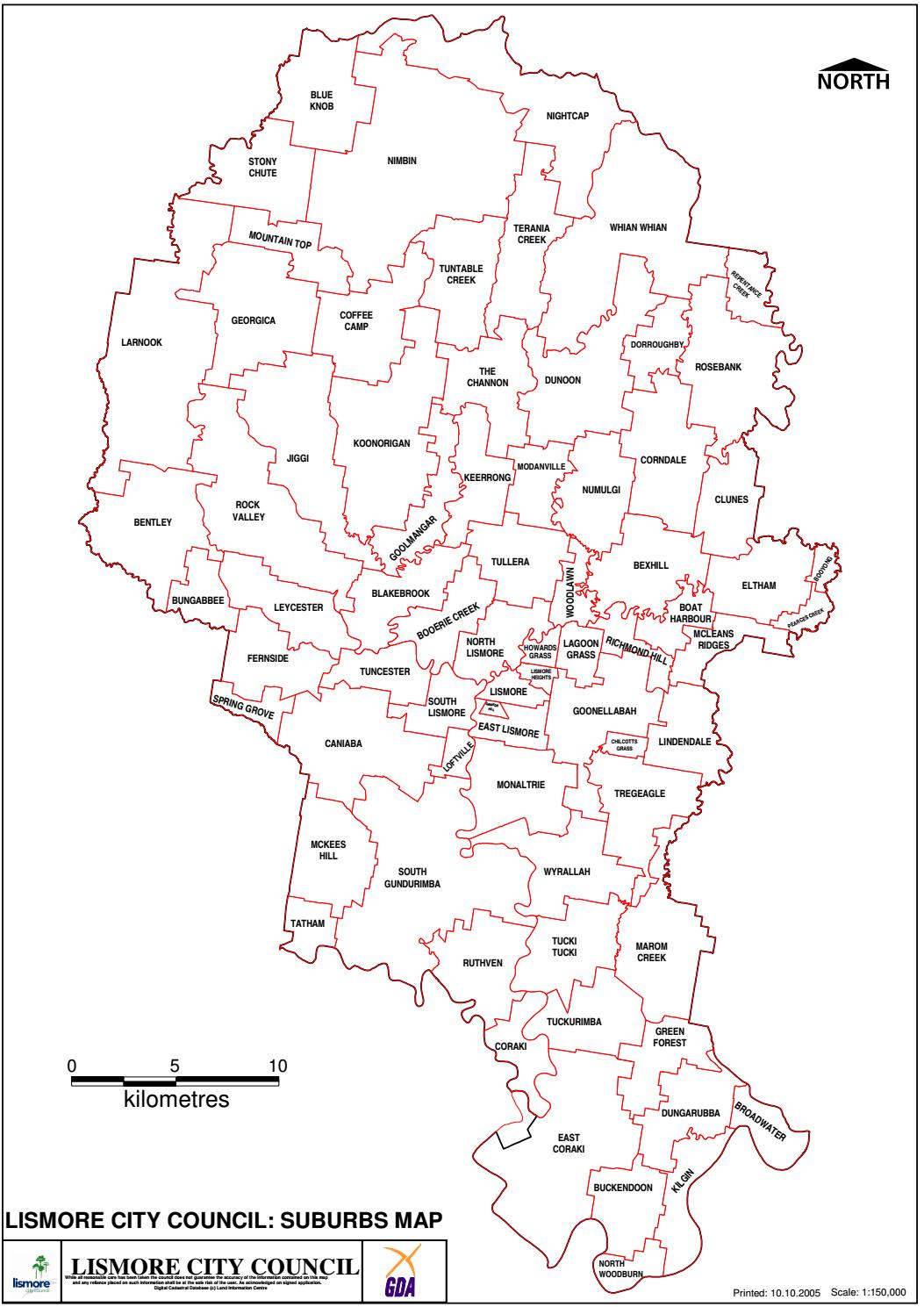 lismore_suburbs_map2005 by Lismore City Council - Issuu