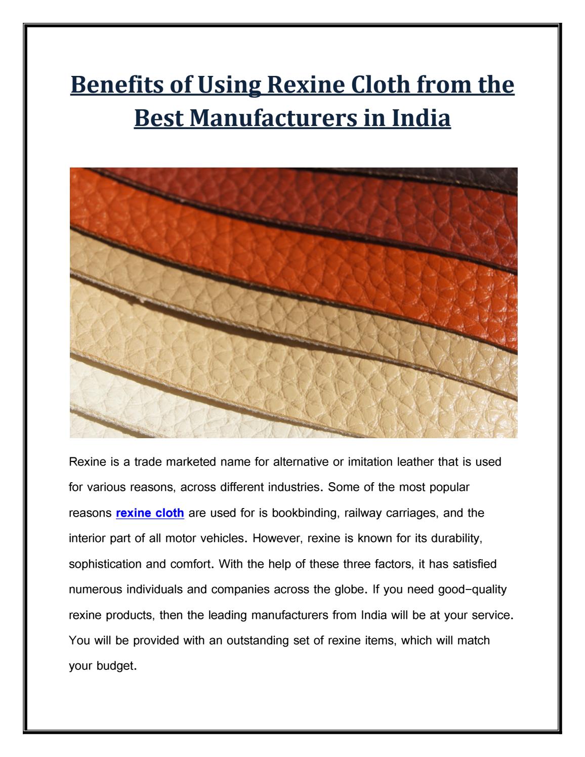 Benefits of Using Rexine Cloth from the Best Manufacturers in India by ...