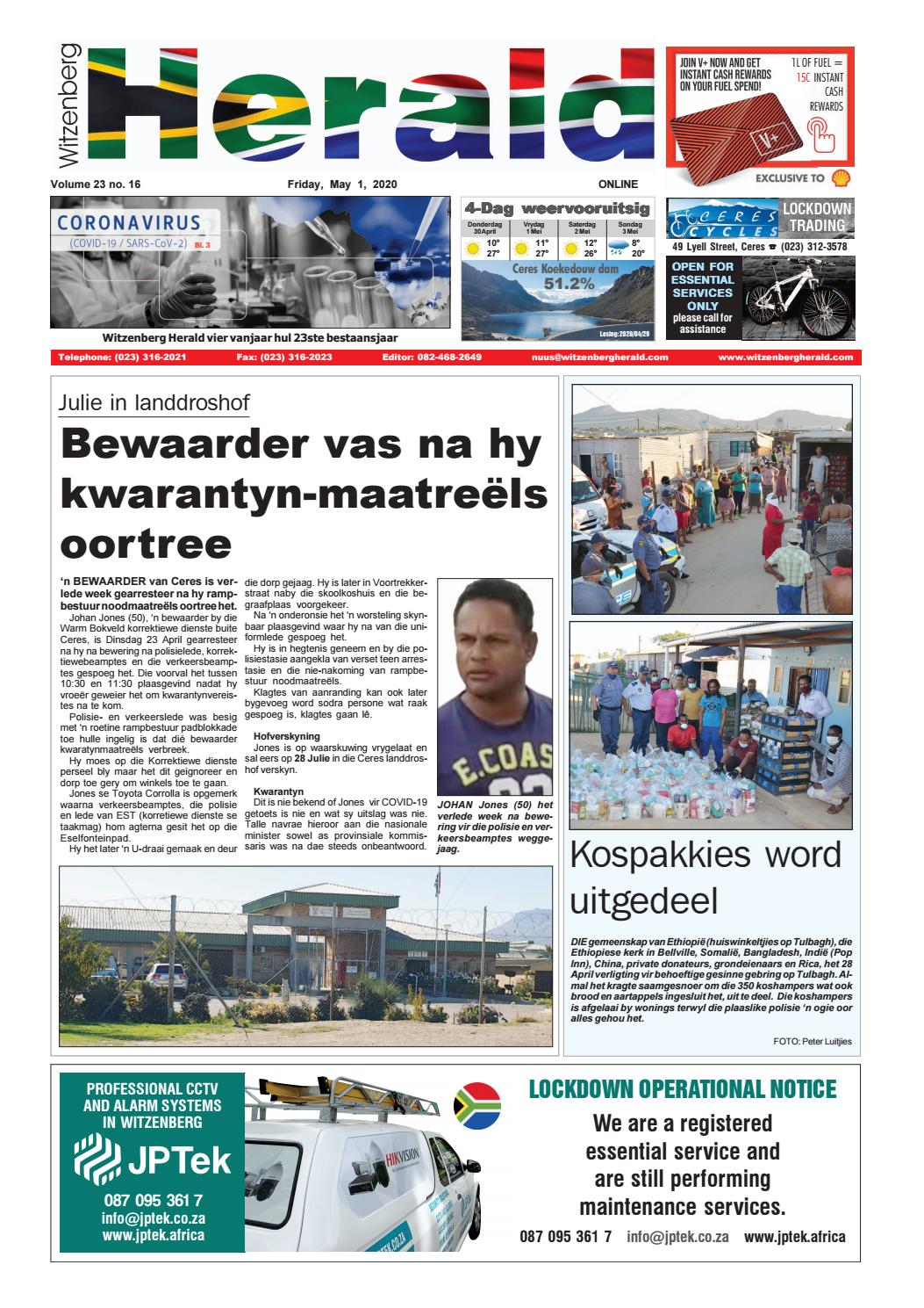 Witzenberg Herald Vol.23 no.16 (online no. 5) by Witzenberg Herald - Issuu