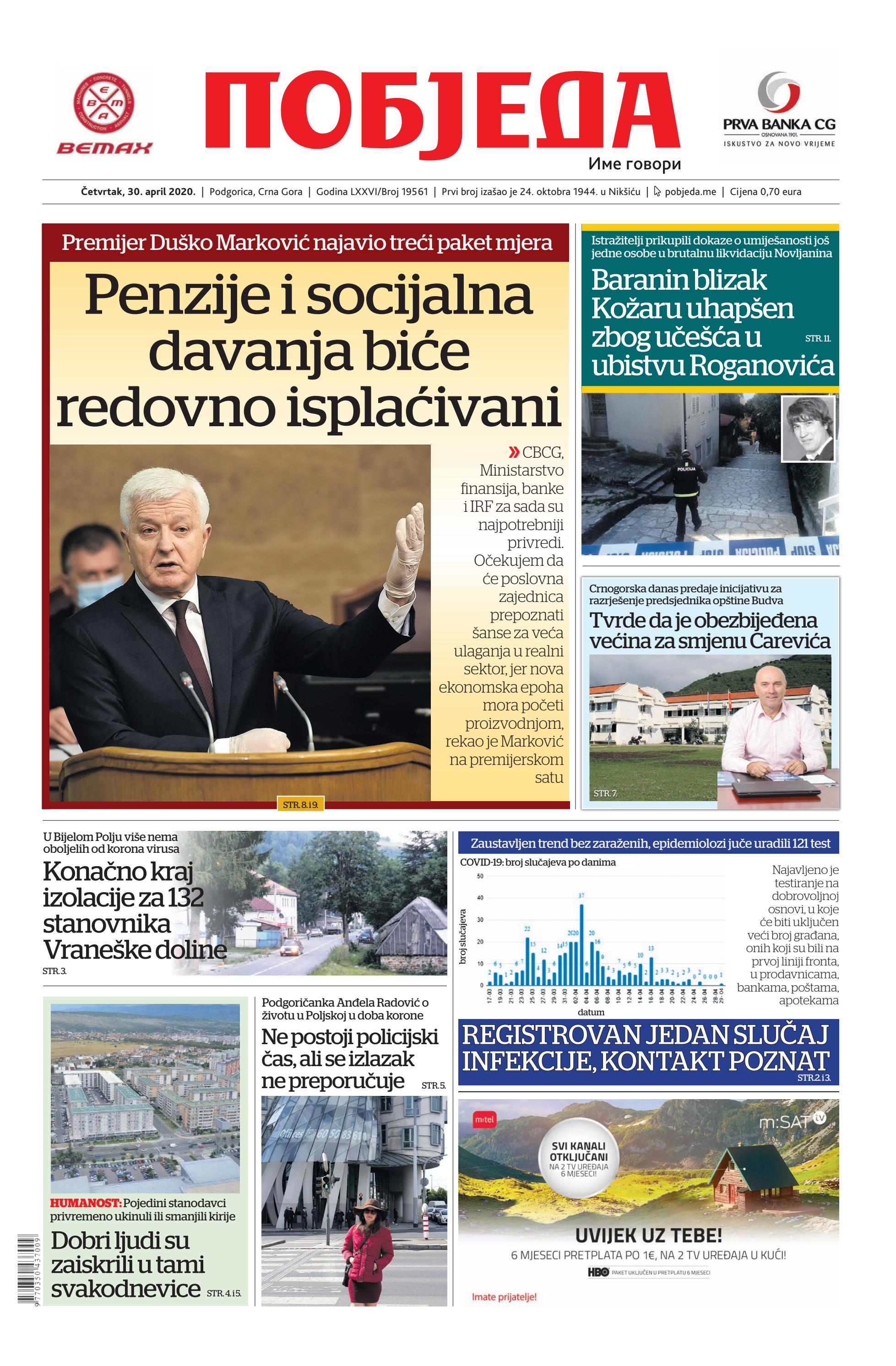 Dnevni list Pobjeda 30.04.2020. by Pobjeda - Issuu