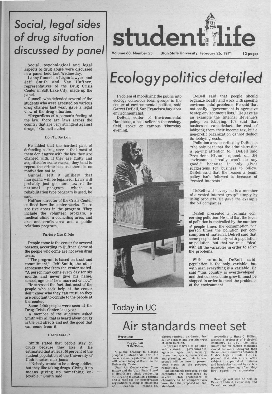 Student Life, February 26, 1971, Vol. 68, No. 55 by USU Libraries - Issuu