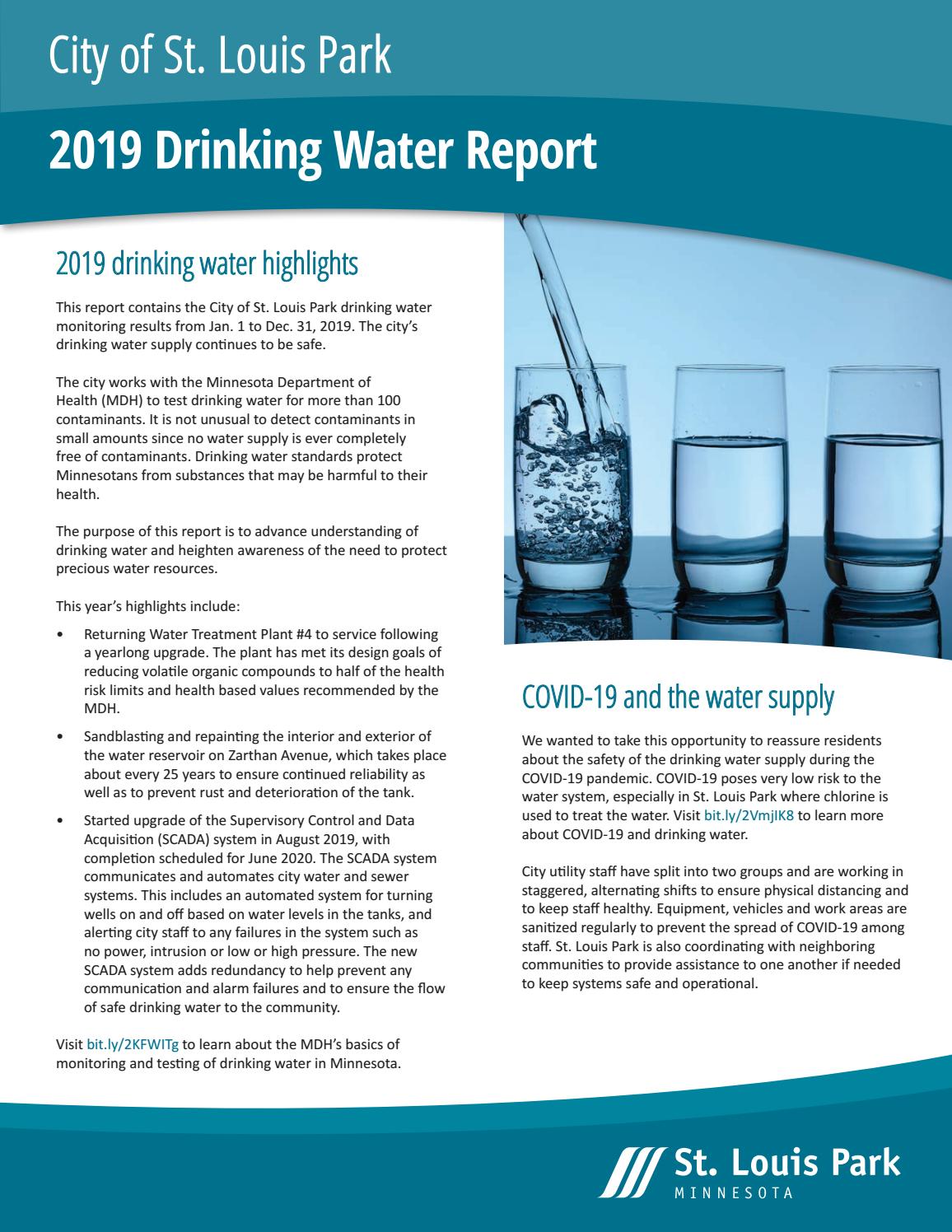 Drinking Water Report - 2019 by City of St. Louis Park - Issuu