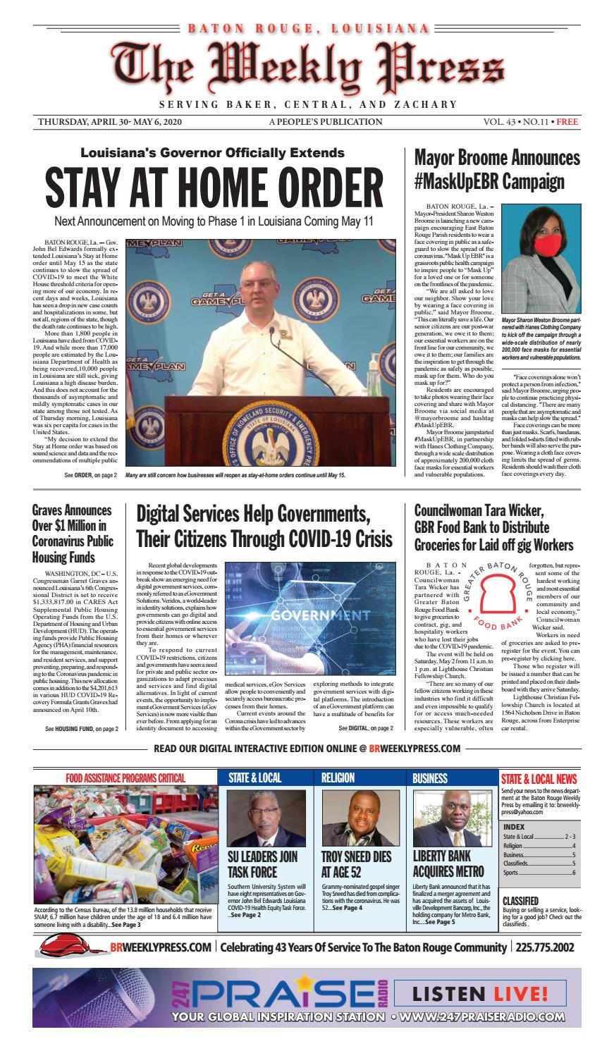 Weekly Press 04/30/2020 by Baton Rouge Weekly Press - Issuu