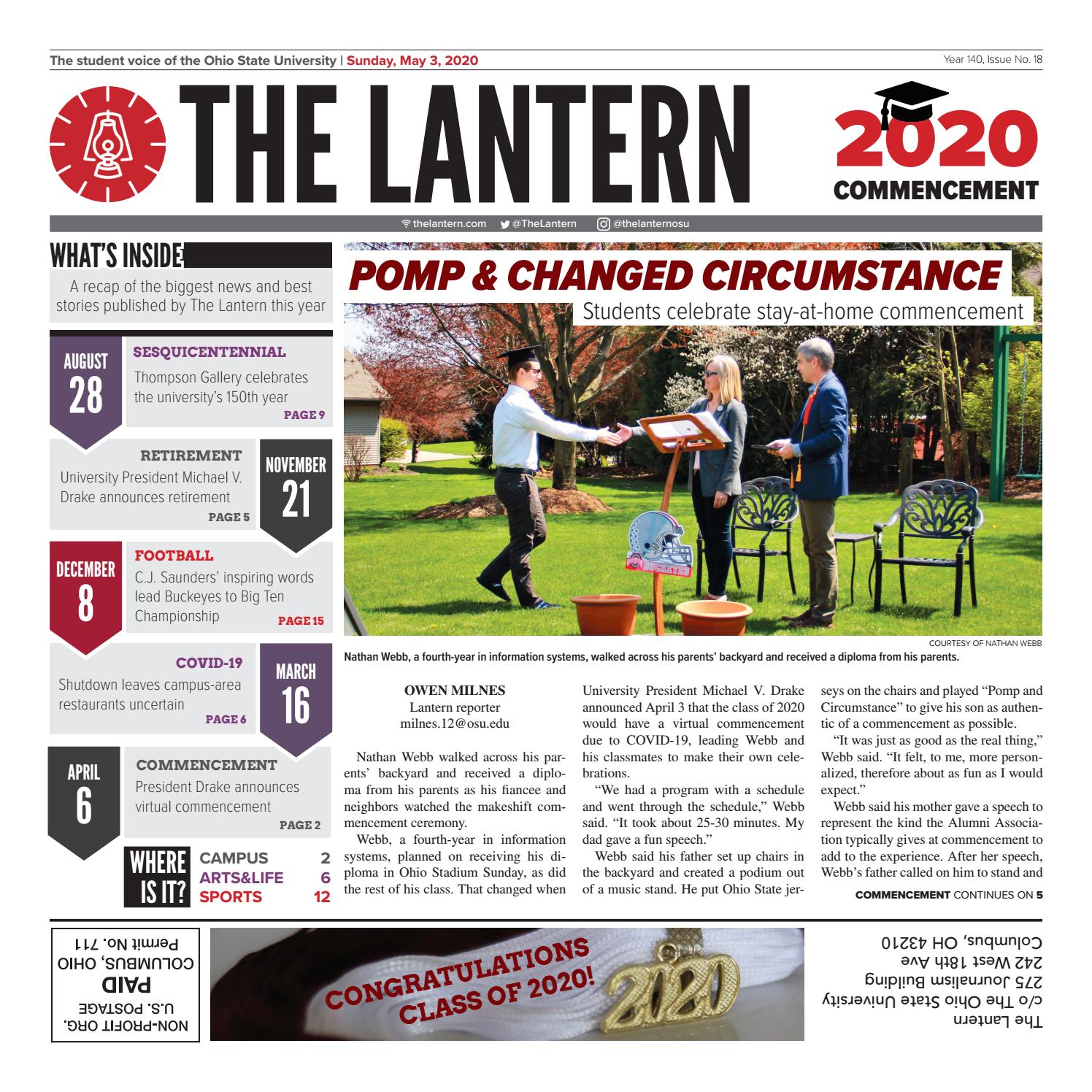 The Lantern – May 3, 2020 Commencement Edition by The Lantern - Issuu