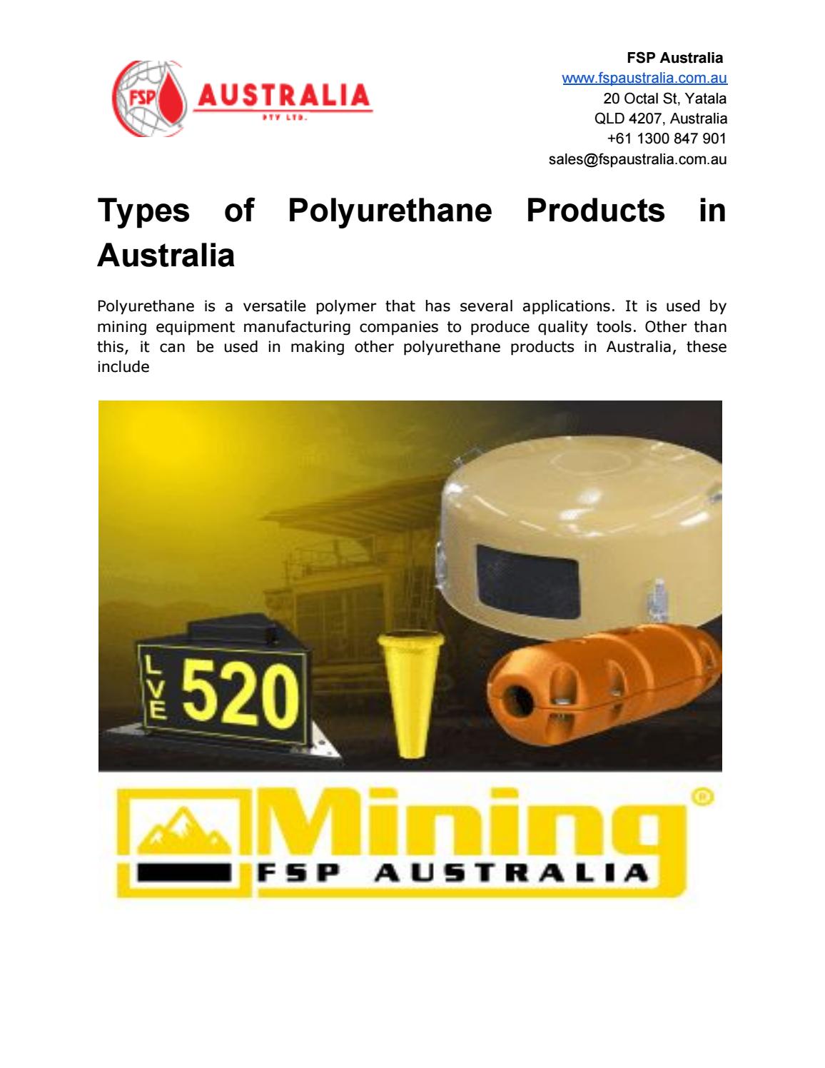 Types of Polyurethane Products in Australia by FSP Australia - Issuu