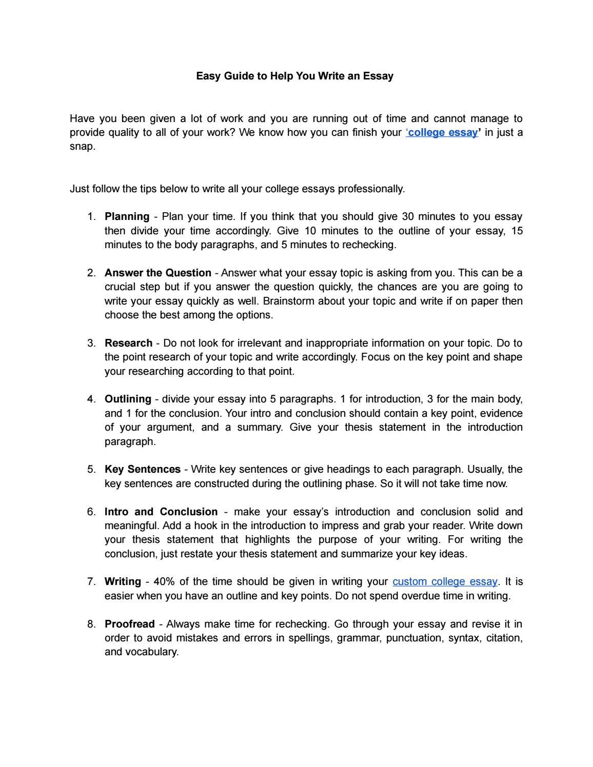 Easy Guide To Help You Write An Essay By Natalie4writing Issuu