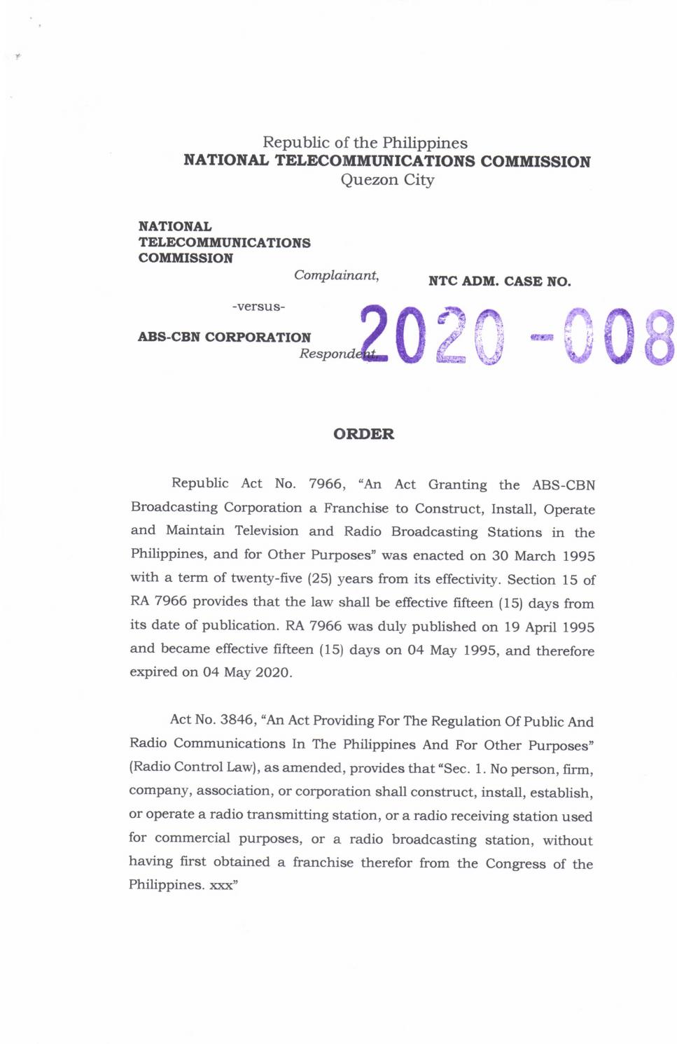 NTC order by myinquirer dotnet - Issuu