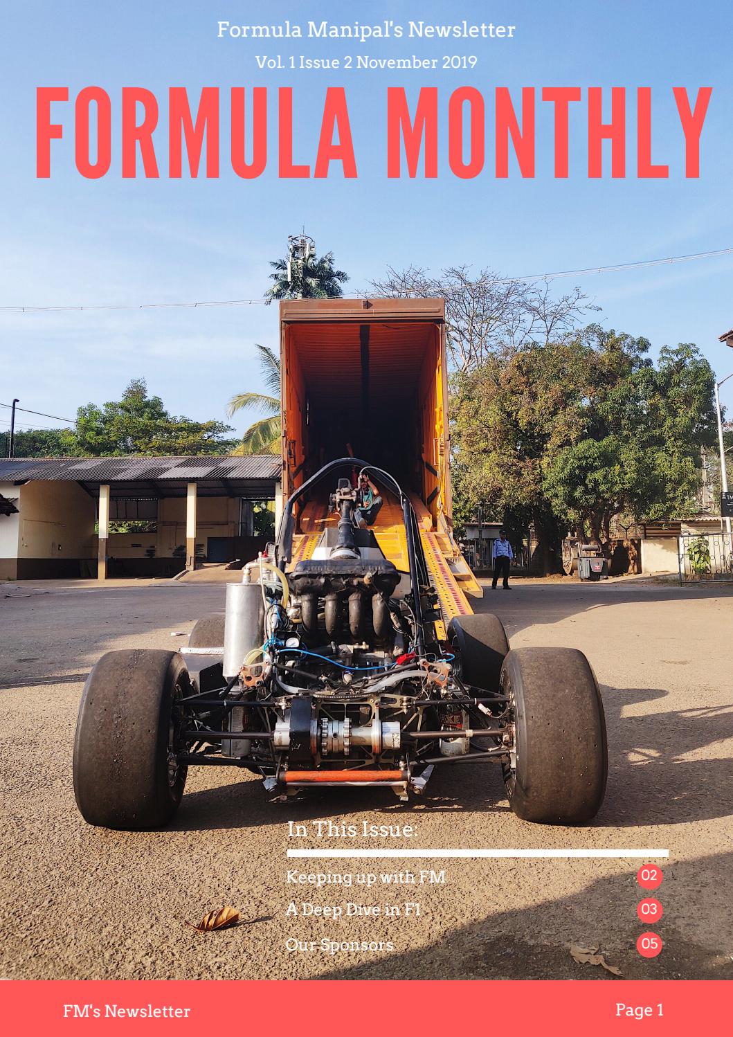 Formula Monthly November 2019 by Formula Manipal - Issuu