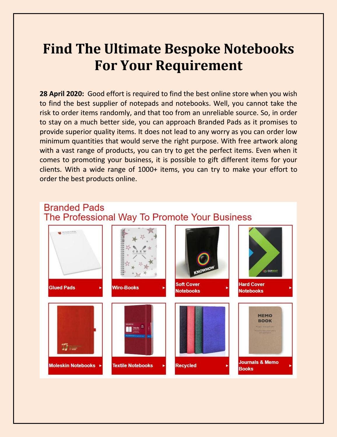 Find The Ultimate Bespoke Notebooks For Your Requirement by Brandedpads ...
