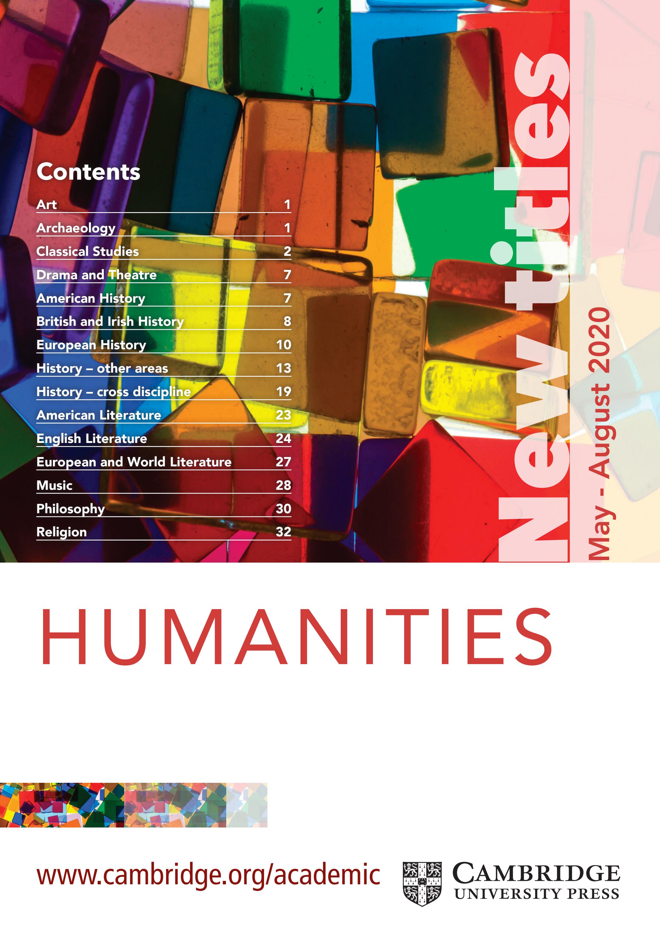 Humanities Summer Catalogue 2020 by Cambridge University Press - Issuu