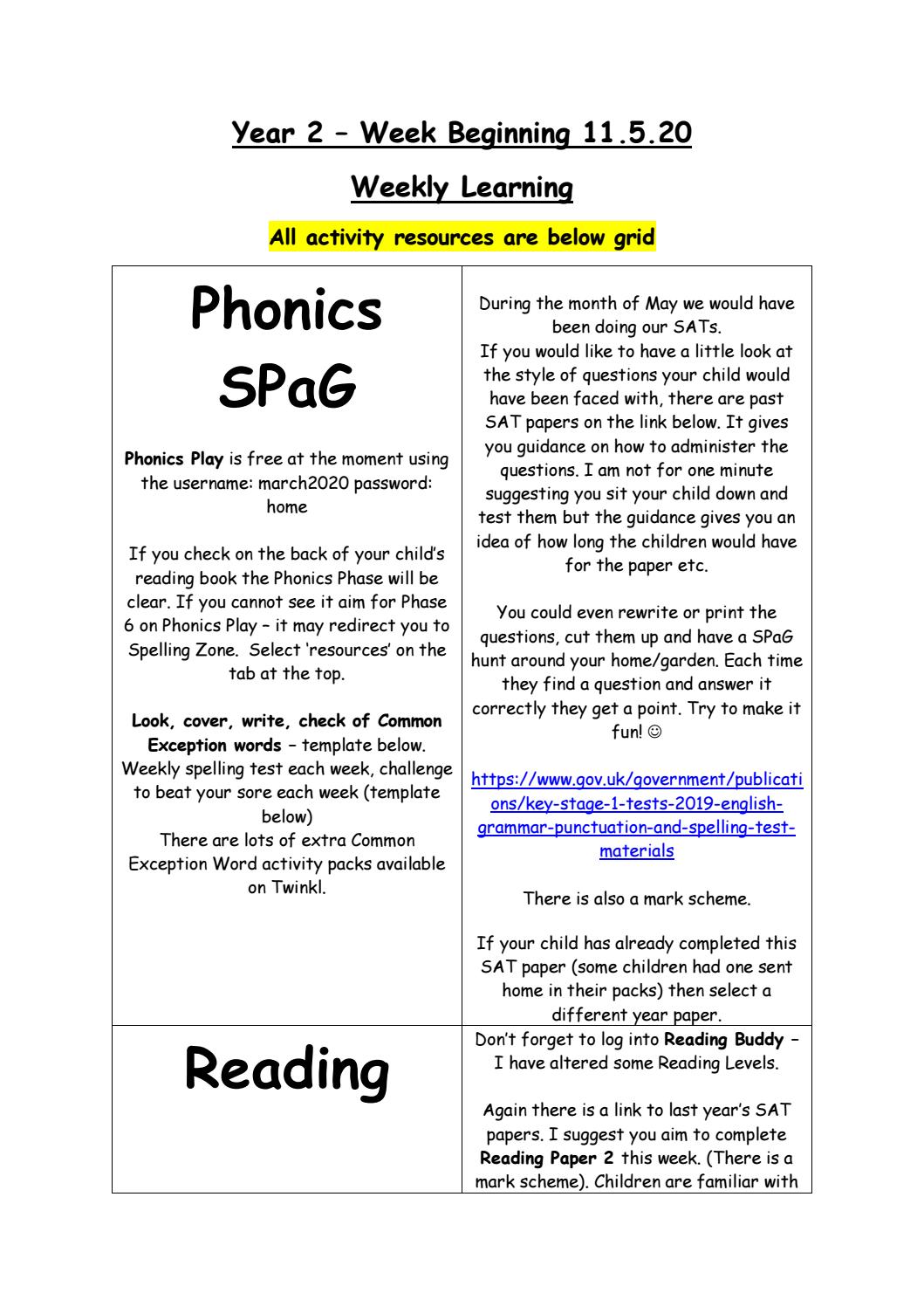 Home Learning Year 2 - 11th May 2020 by Schudio - Issuu