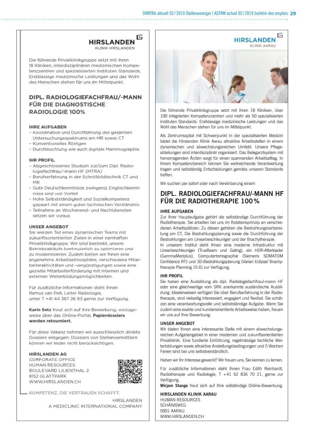 SVMTRA aktuell April 2019 / ASTRM actuel avril 2019 by Walker ...