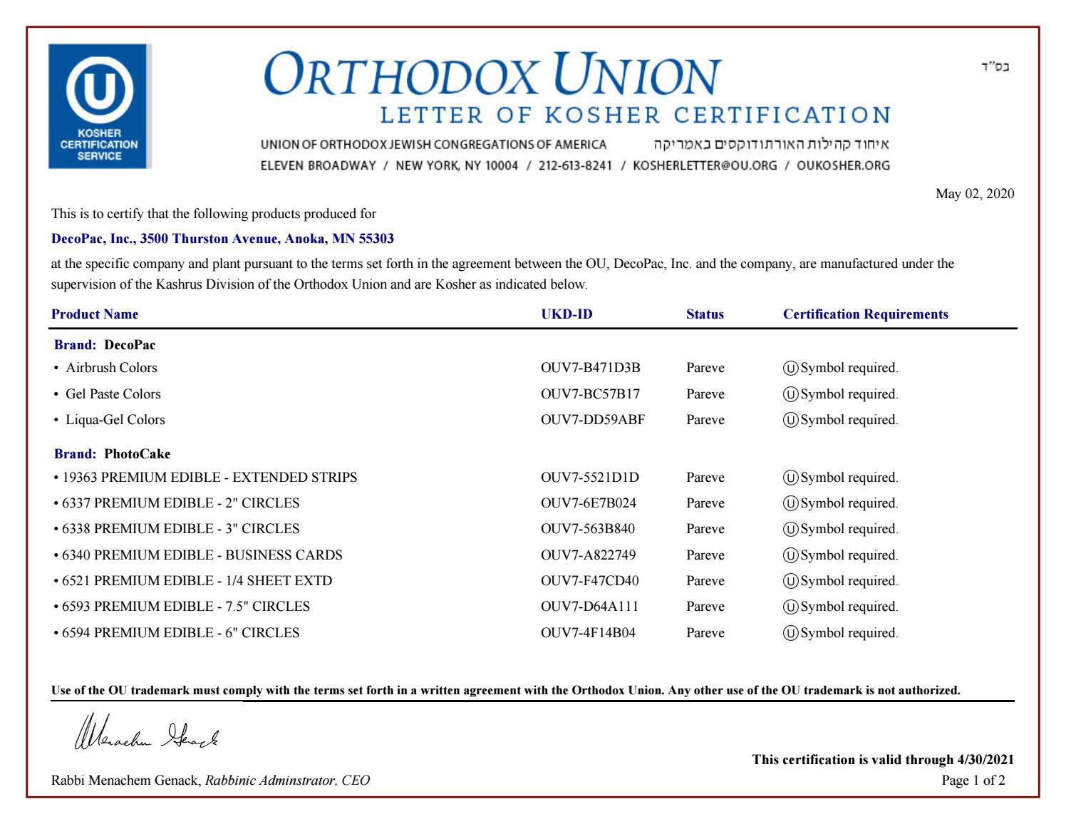 DecoPac Airbrush, Gel, & Liqui-Gel Colors, and PhotoCake Print-Ons ...