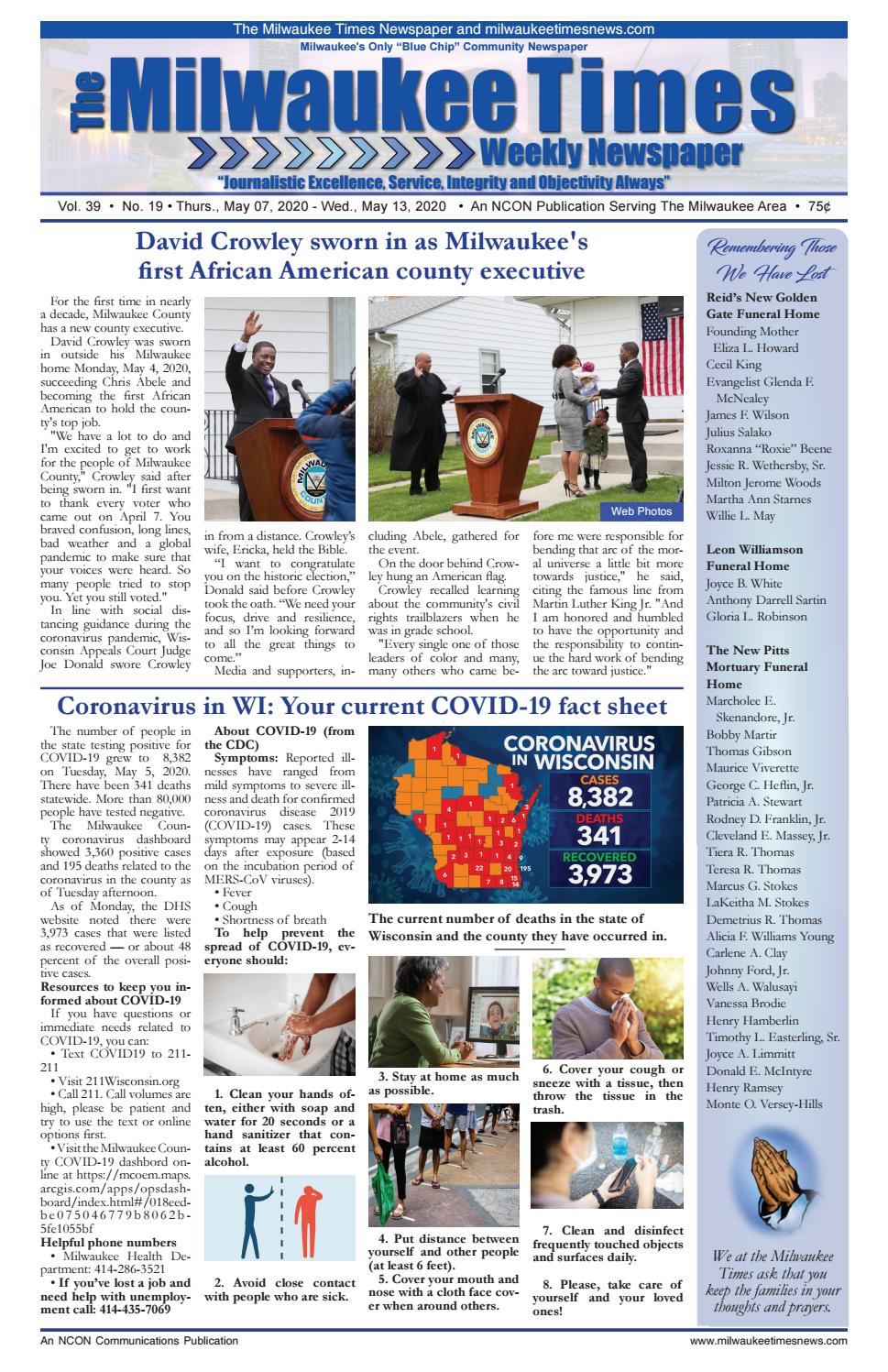 Milwaukee Times Weekly Newspaper Digital Edition Issue May 7, 2020 by ...