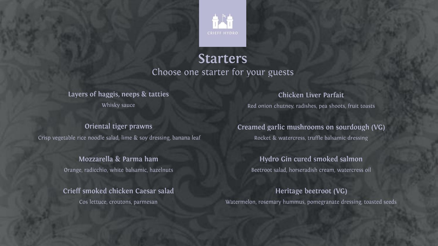 Sample Wedding Menus for Crieff Hydro by Crieff Hydro - Issuu
