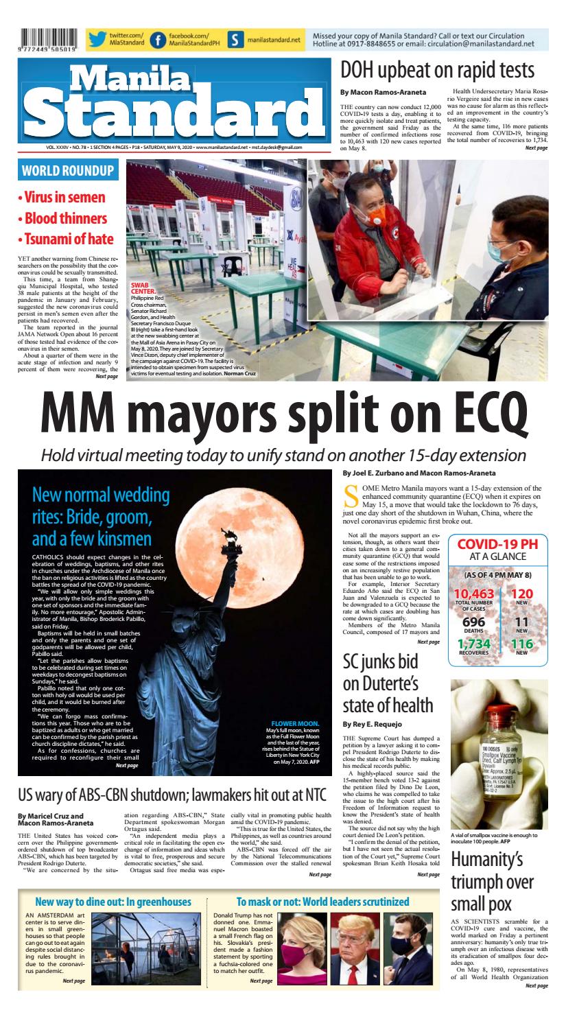 Manila Standard - 2020 May 9 - Saturday by Manila Standard - Issuu