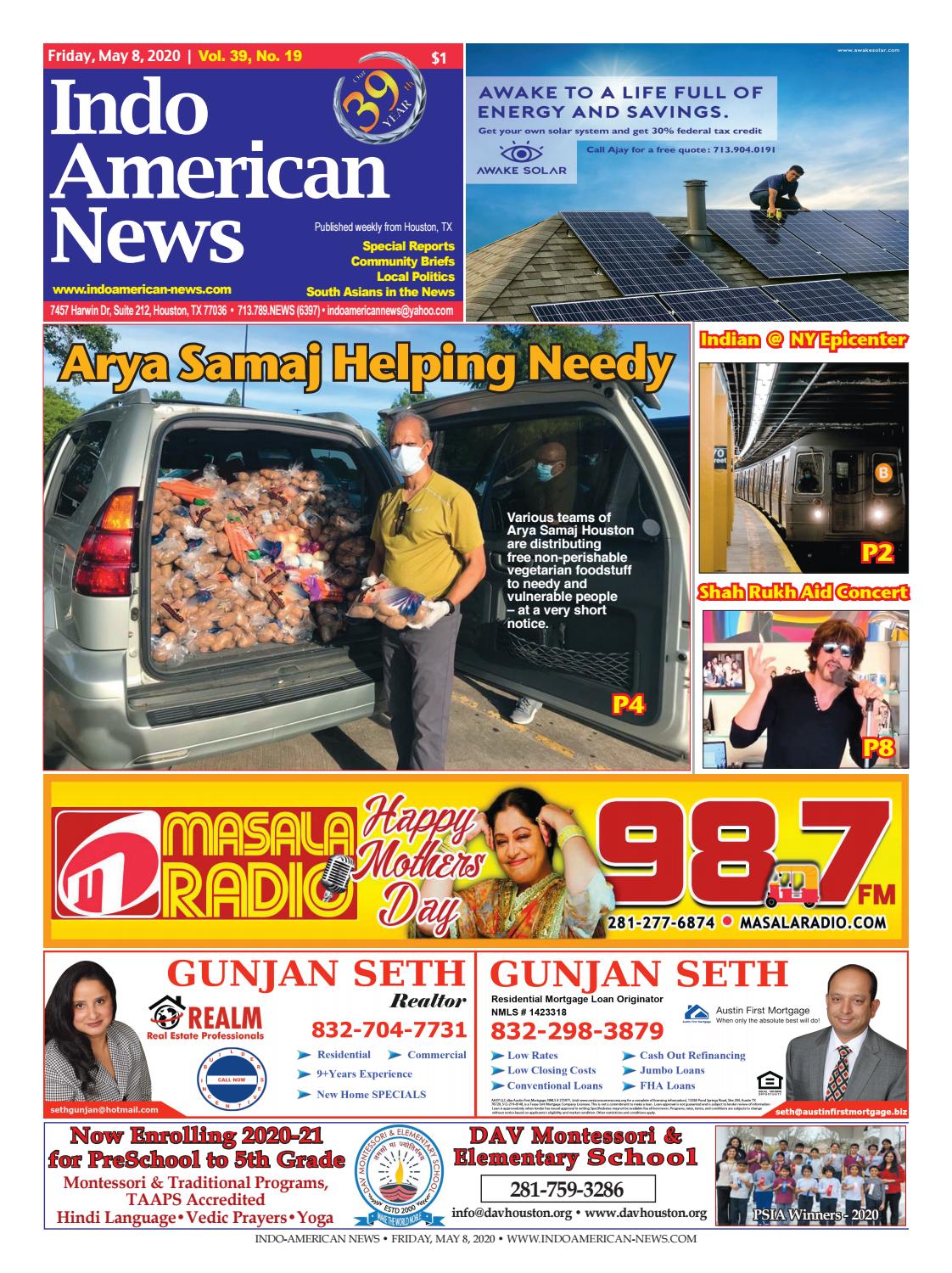 Indo-American News: May 8, 2020 by Indo American News - Issuu