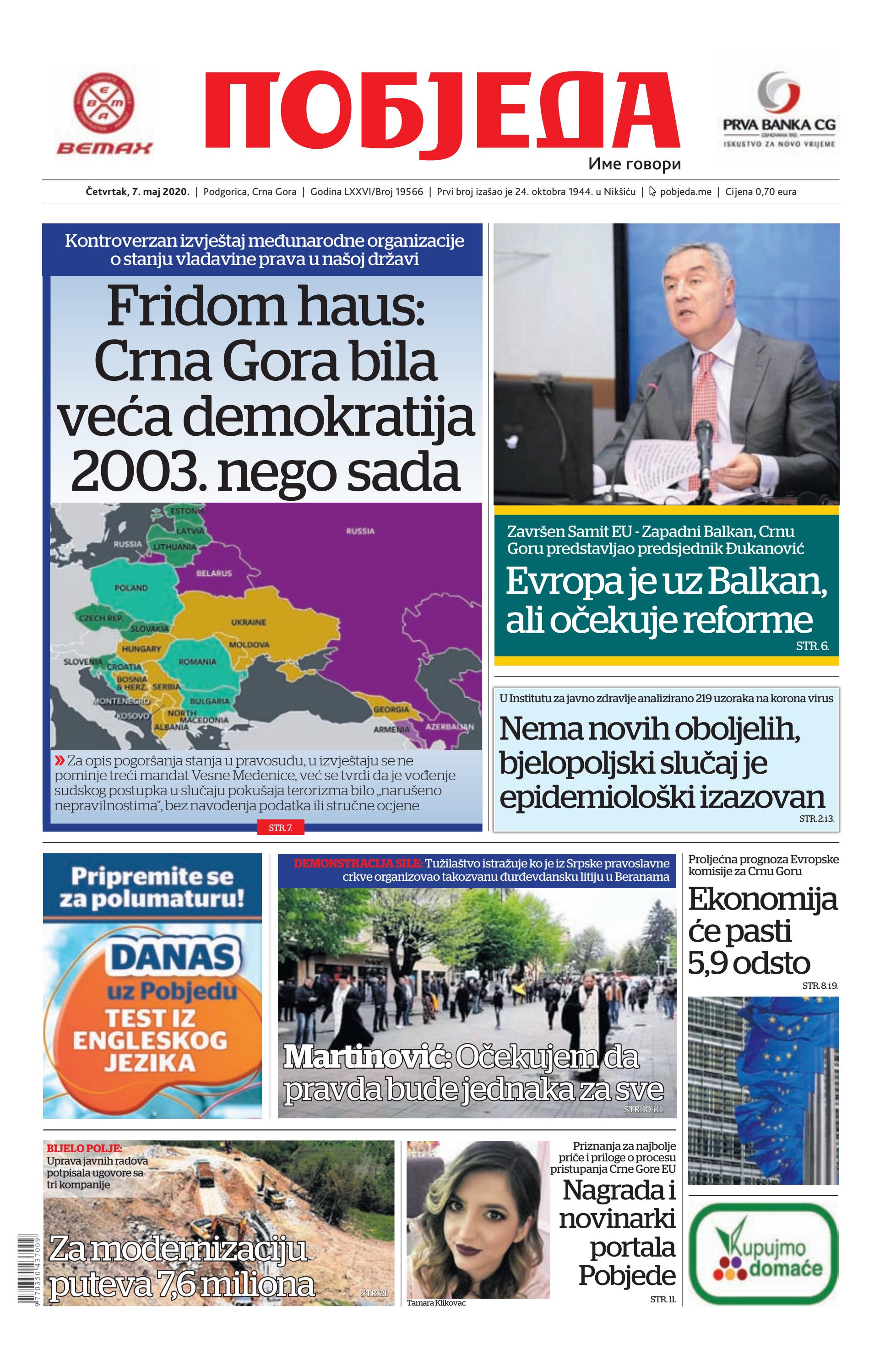Dnevni list Pobjeda 07.05.2020. by Pobjeda - Issuu