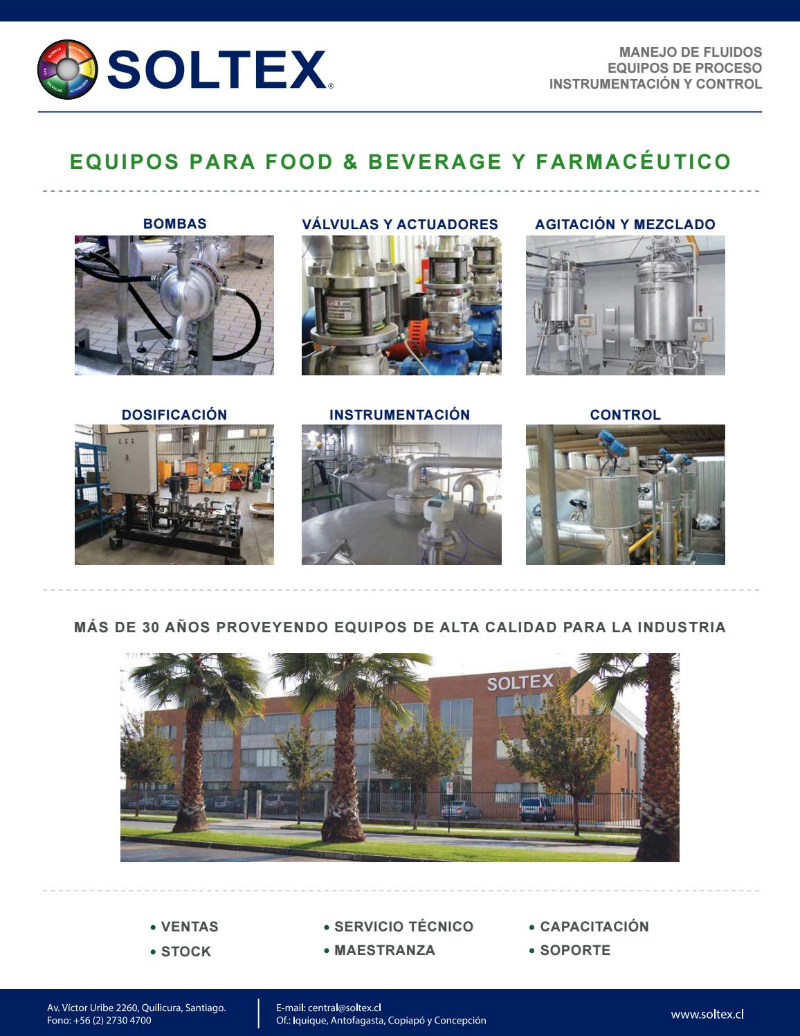 SOLTEX Catálogo equipos para Alimentos, bebidas y Farmacéútico 2018 by SOLTEX CHILE - Issuu