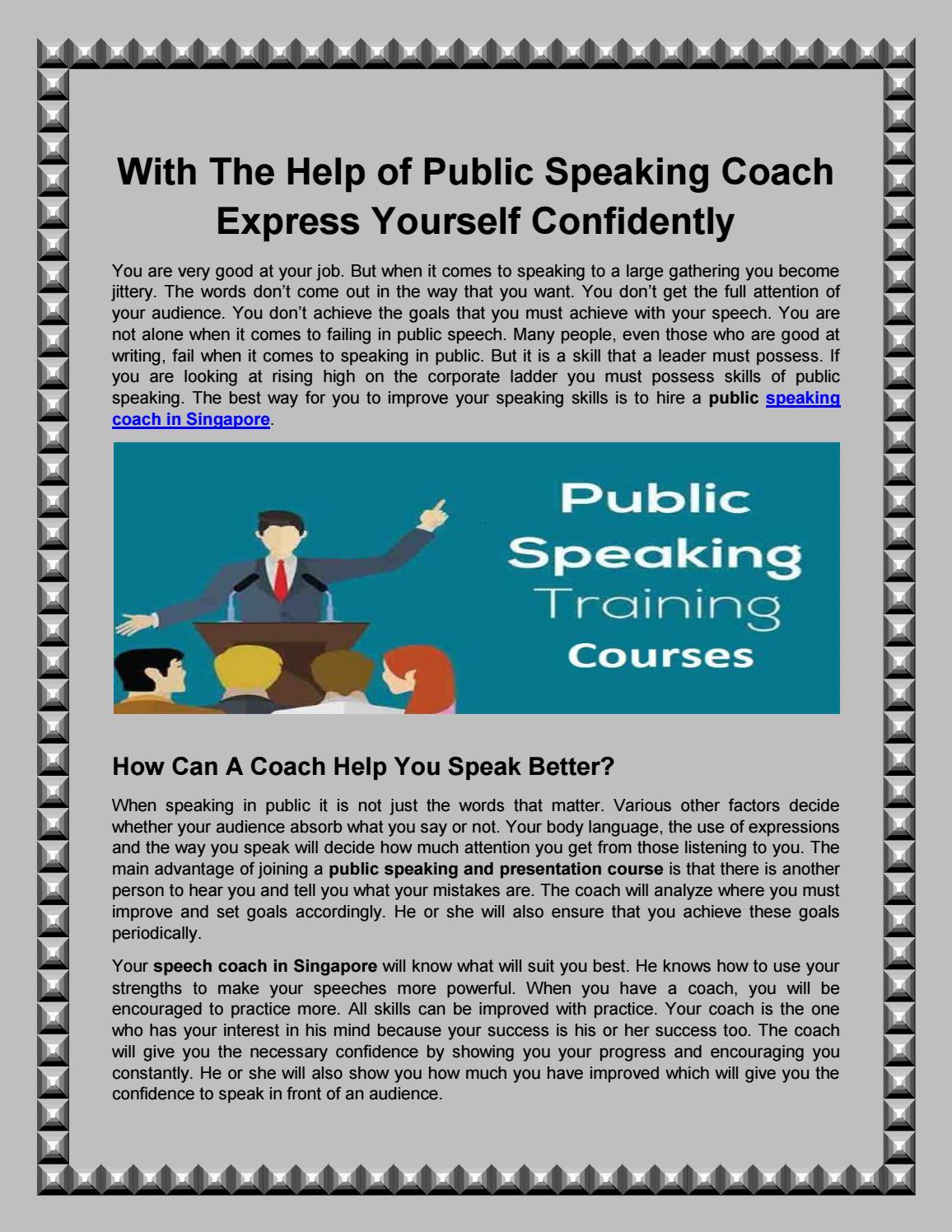 With The Help of Public Speaking Coach Express Yourself Confidently. by ...