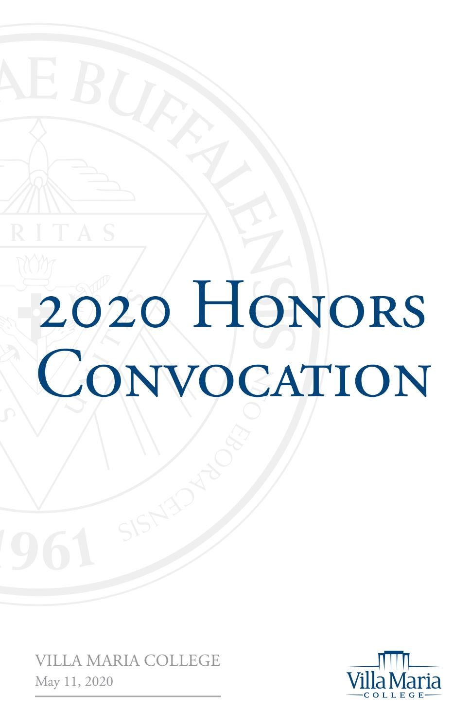 Honors Convocation 2020 by Villa Maria College - Issuu