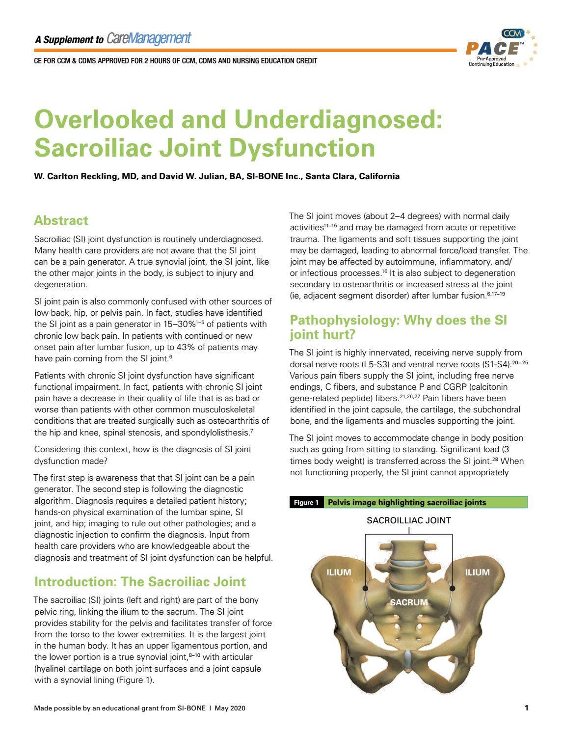 Overlooked and Underdiagnosed: Sacroiliac Joint Dysfunction | A ...