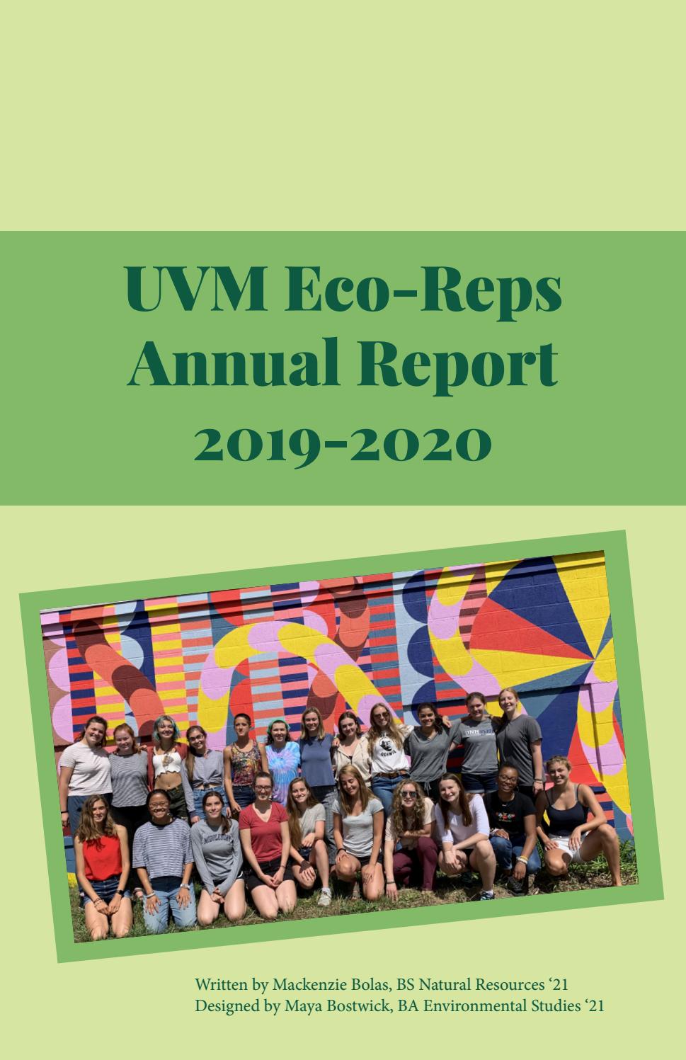 UVM Eco-Reps Annual Report FY20 by UVM Office of Sustainability - Issuu