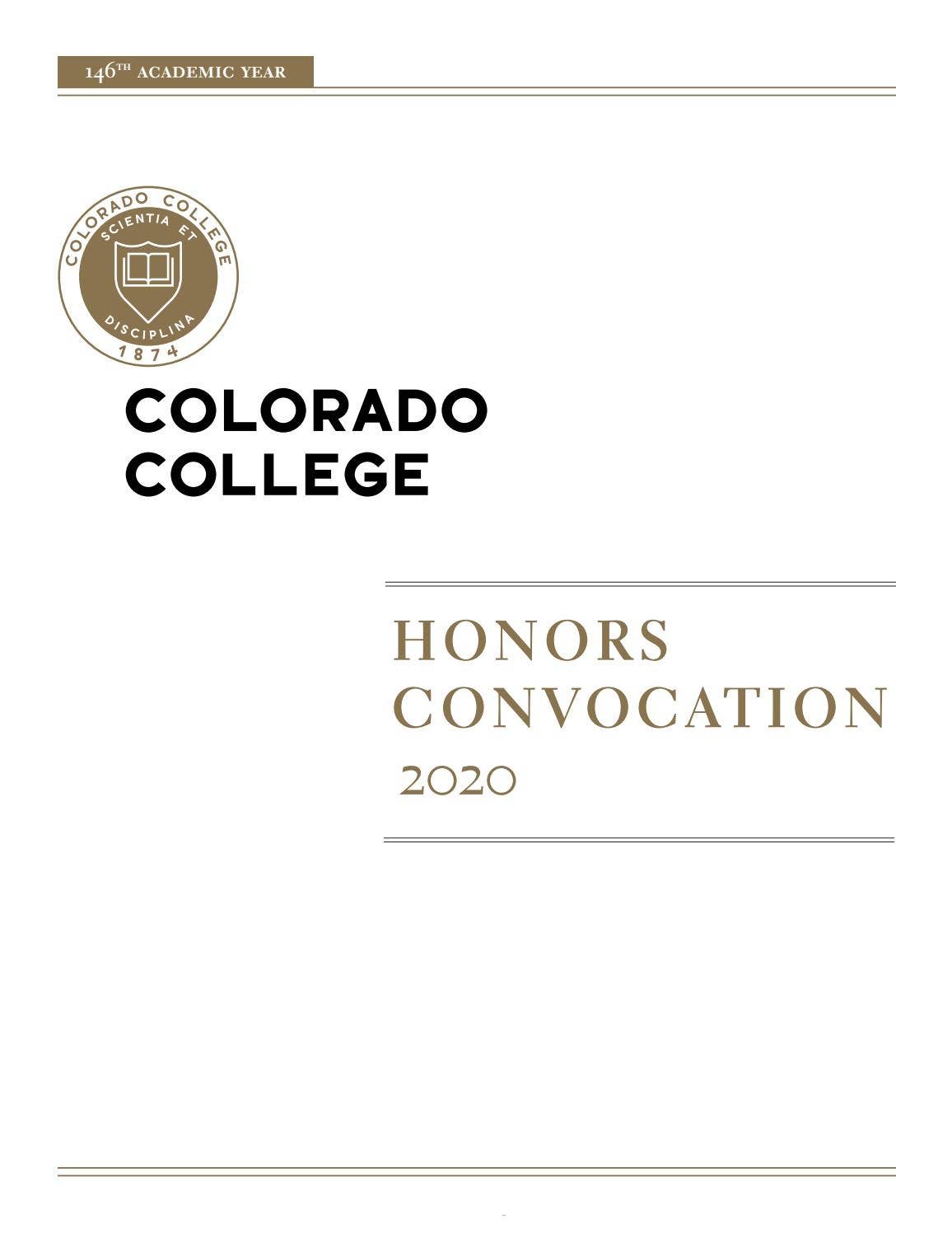 Honors Convocation 2020 by coloradocollege - Issuu