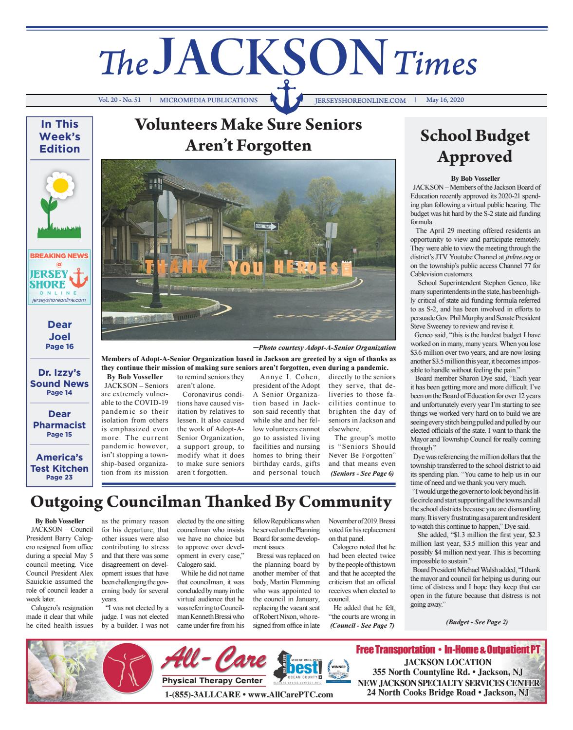 2020-05-16 - The Jackson Times by Jersey Shore Online - Issuu