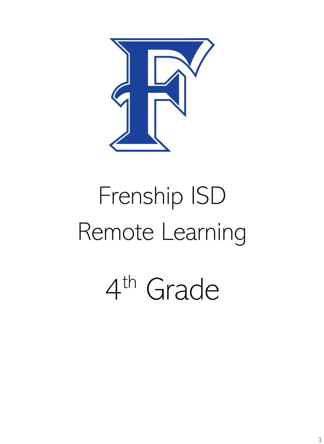 4th Grade Remote Learning May 18-21 by Frenship ISD - Issuu