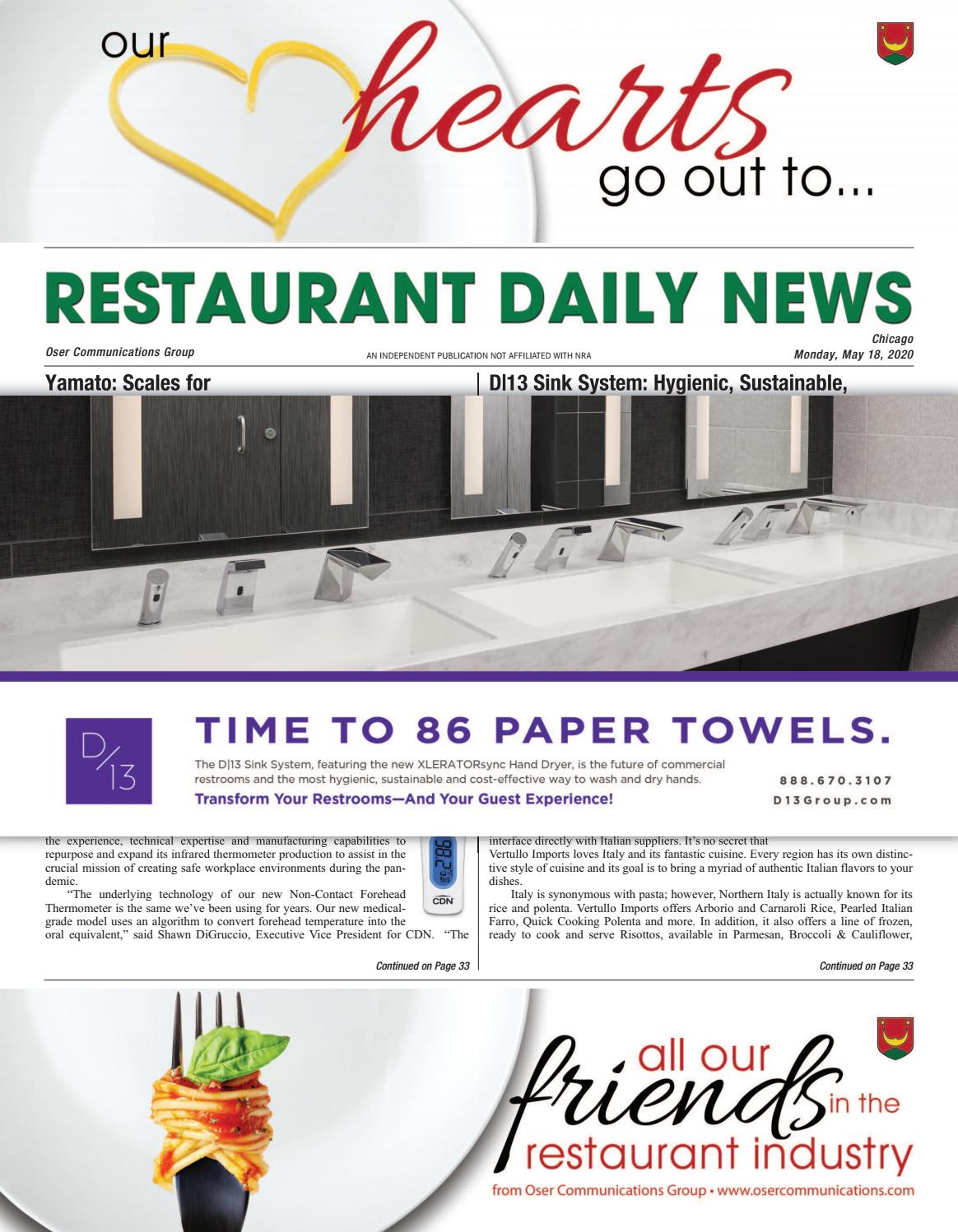 Restaurant Daily News • May 18, 2020 by OserCommunicationsGroup - Issuu
