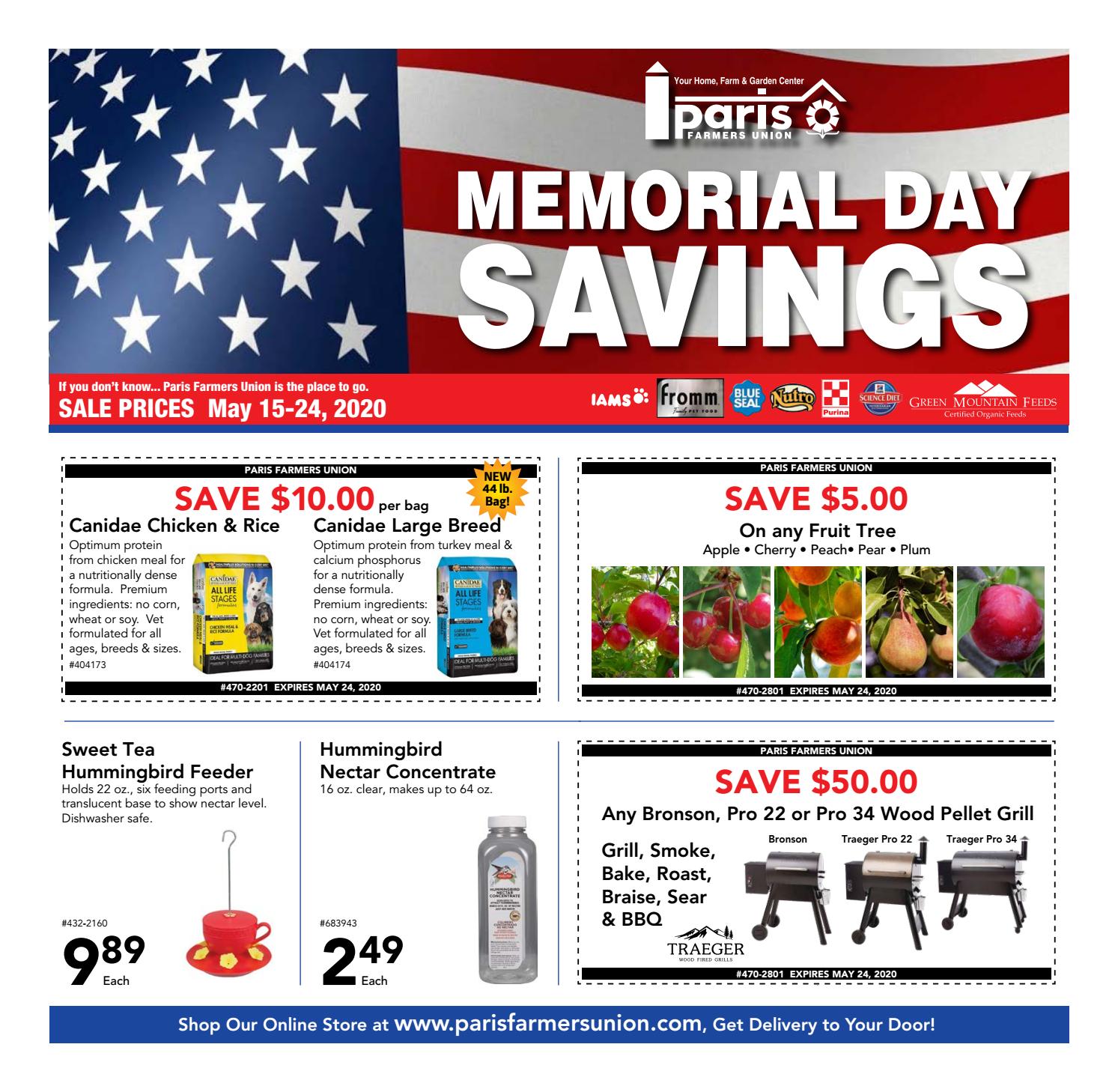 Paris Farmers Union Memorial Day Savings by Paris Farmers Union - Issuu