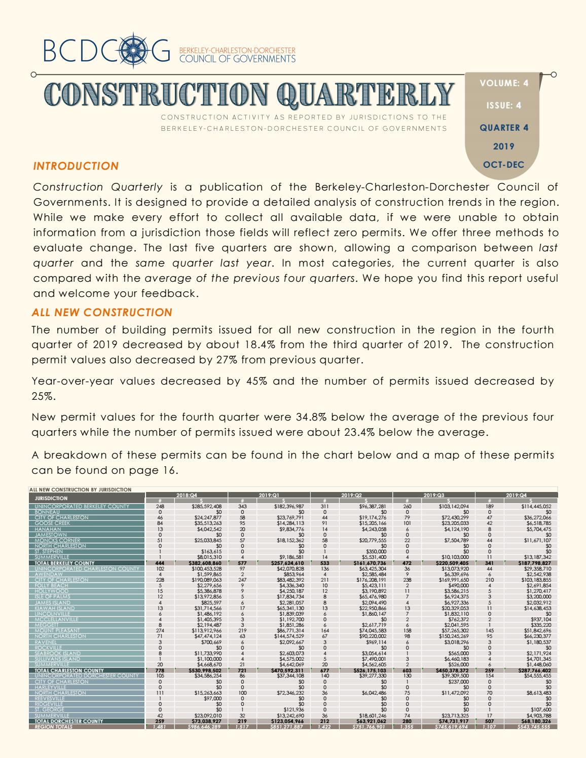 BCDCOG Construction Quarterly: Q4 2019 by BCDCOG - Issuu