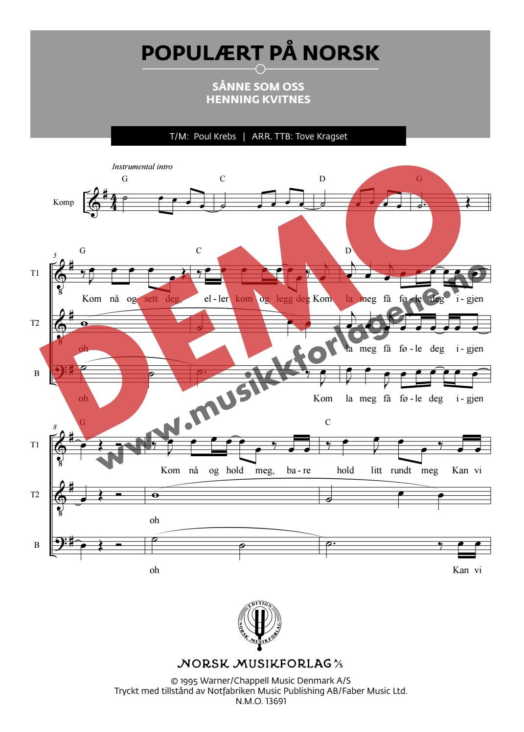 TOVE KRAGSET: Sånne som oss (TTB) by Musikkforlagene - Issuu