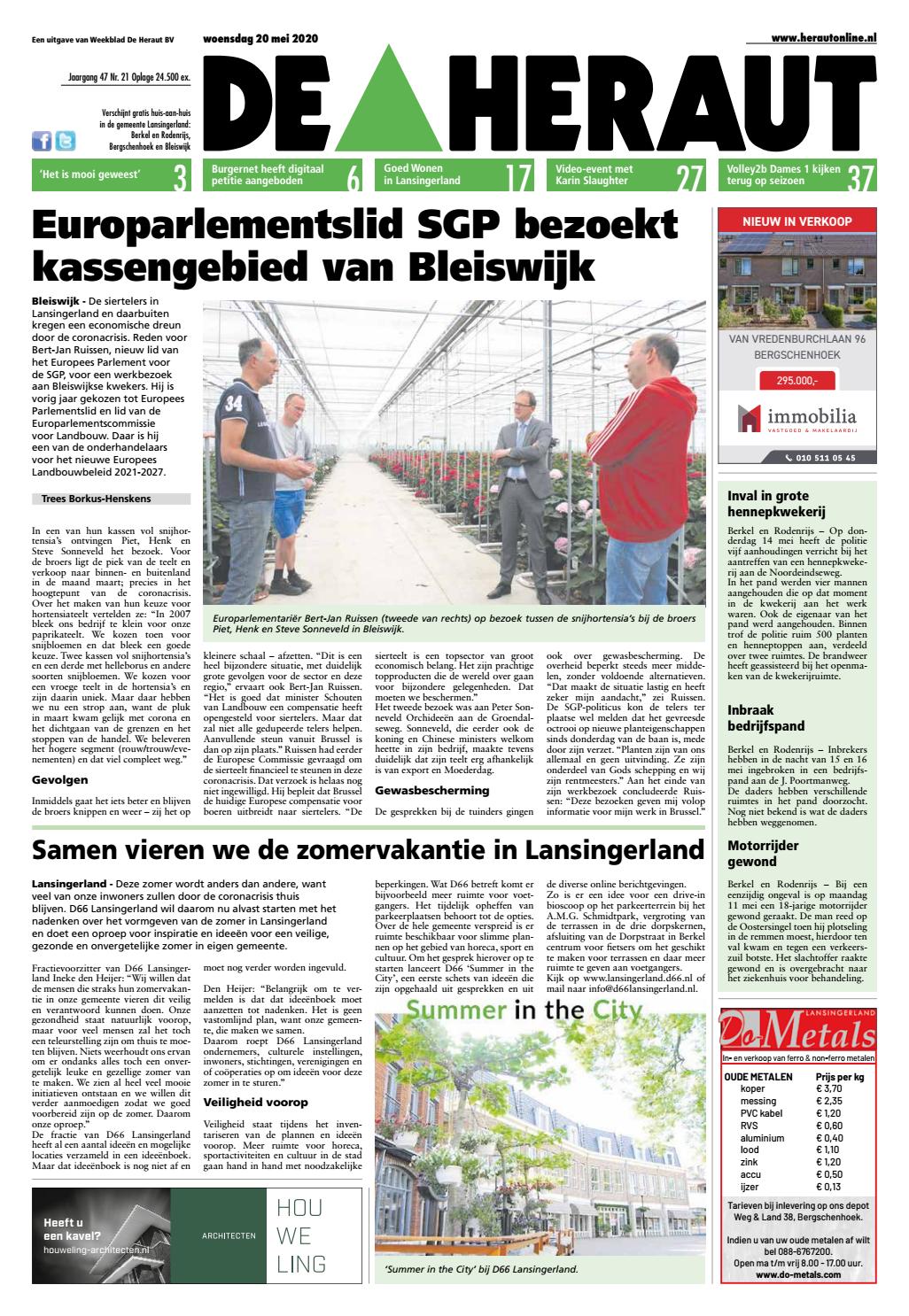 De Heraut week 21 2020 by Nieuwsblad De Heraut - Issuu