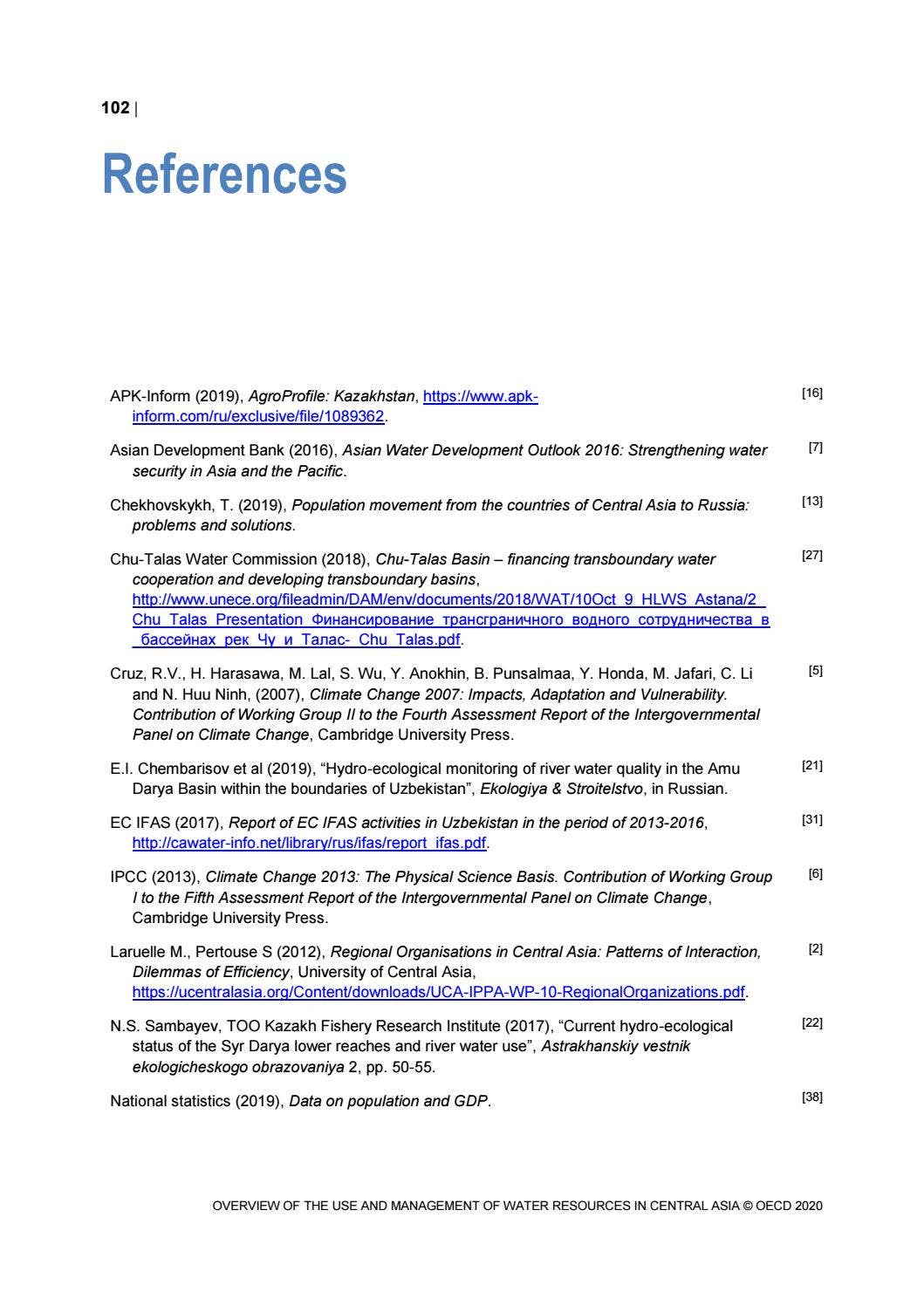 Overview of the use and management of water resources in Central Asia ...