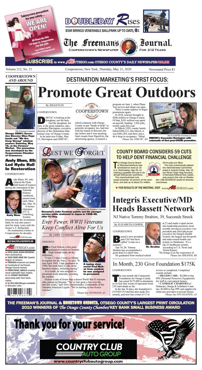 The Freeman's Journal 05-21-20 by All Otsego - News of Oneonta ...