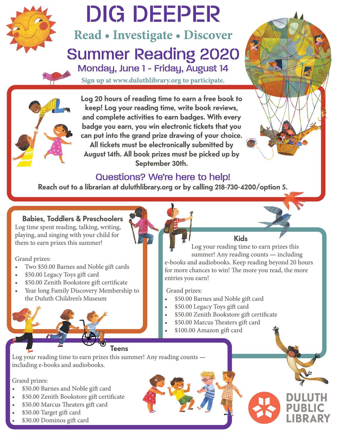 2020 Summer Reading Program for Babies, Kids, and Teens by Duluth ...