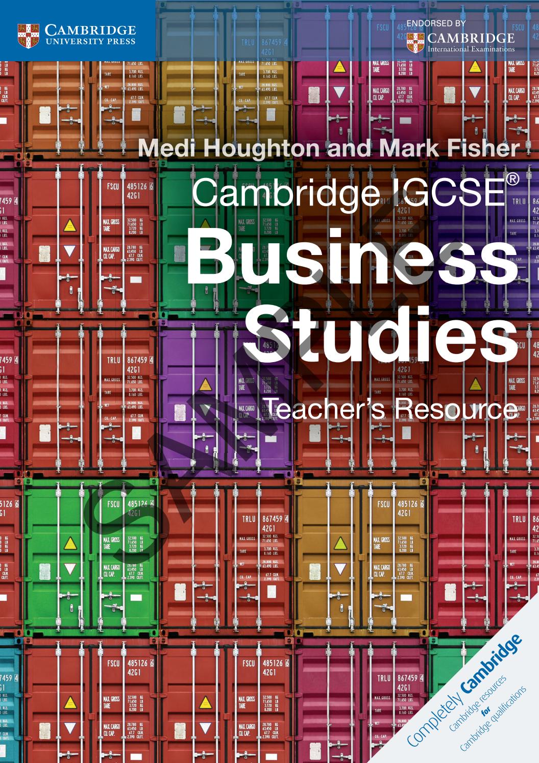Cambridge IGCSE® Business Studies Teacher's Resource CD-ROM by ...