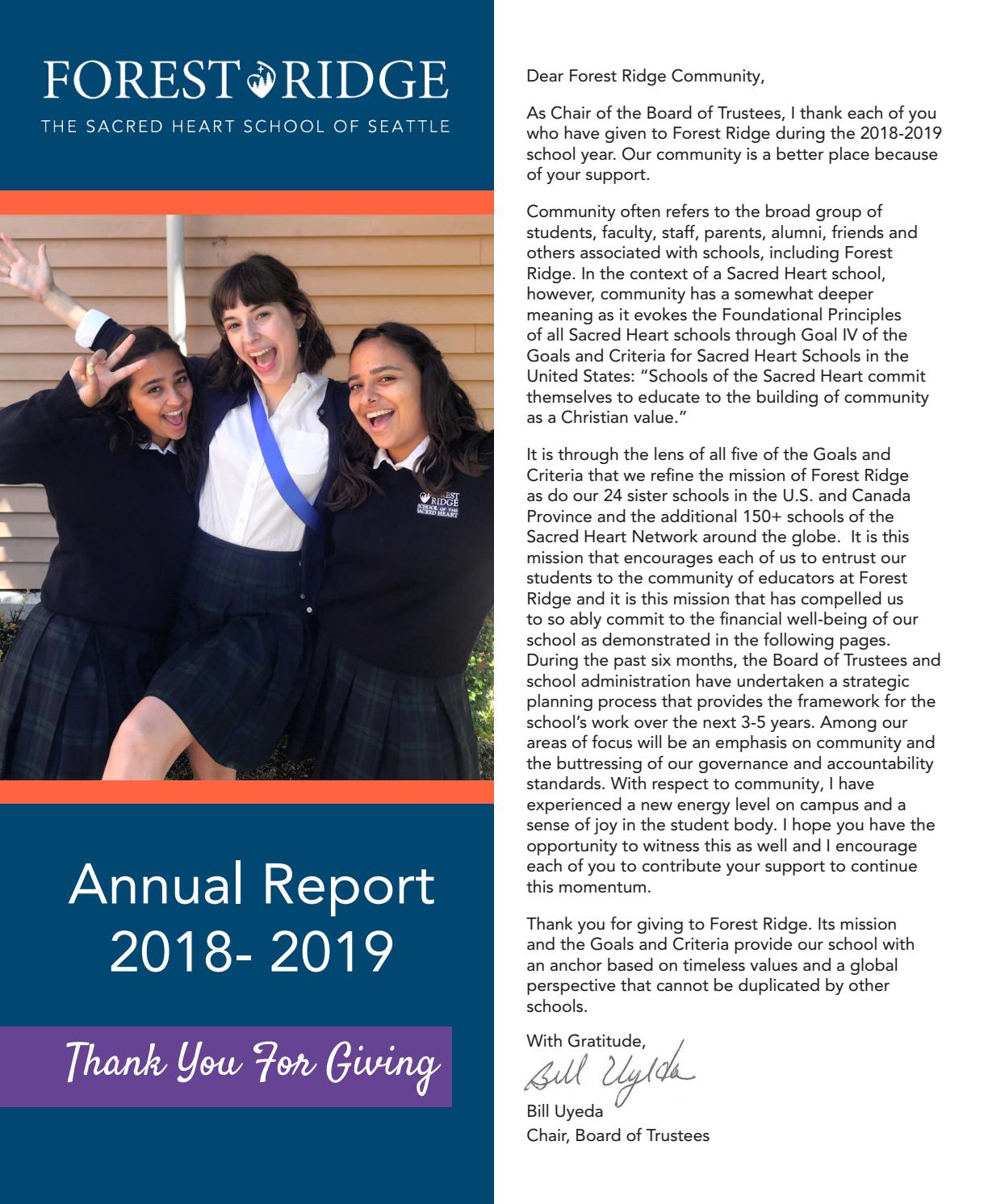 18-19 Annual Report by Forest Ridge School - Issuu